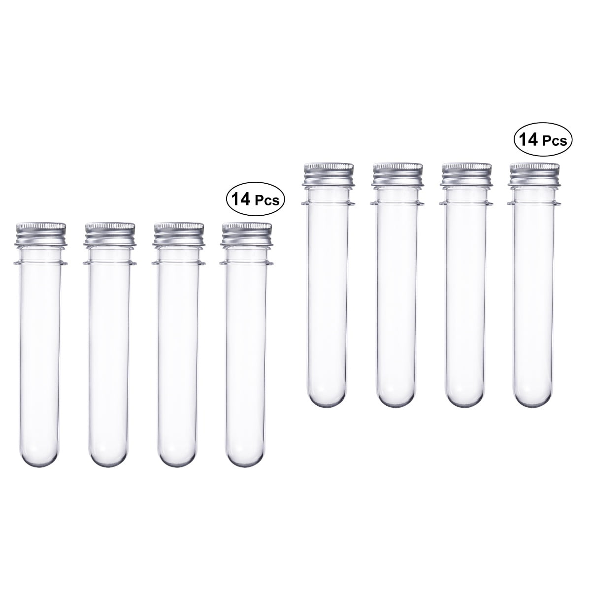 WORGEOUS 28 PCS 40ml Clear Plastic Test Tubes with Caps Multi-function ...