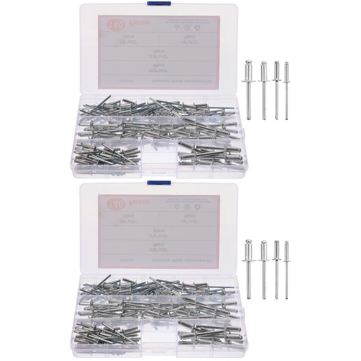WORGEOUS 280 pcs Aluminum Rivets Assortments Aluminum Pop Rivets ...