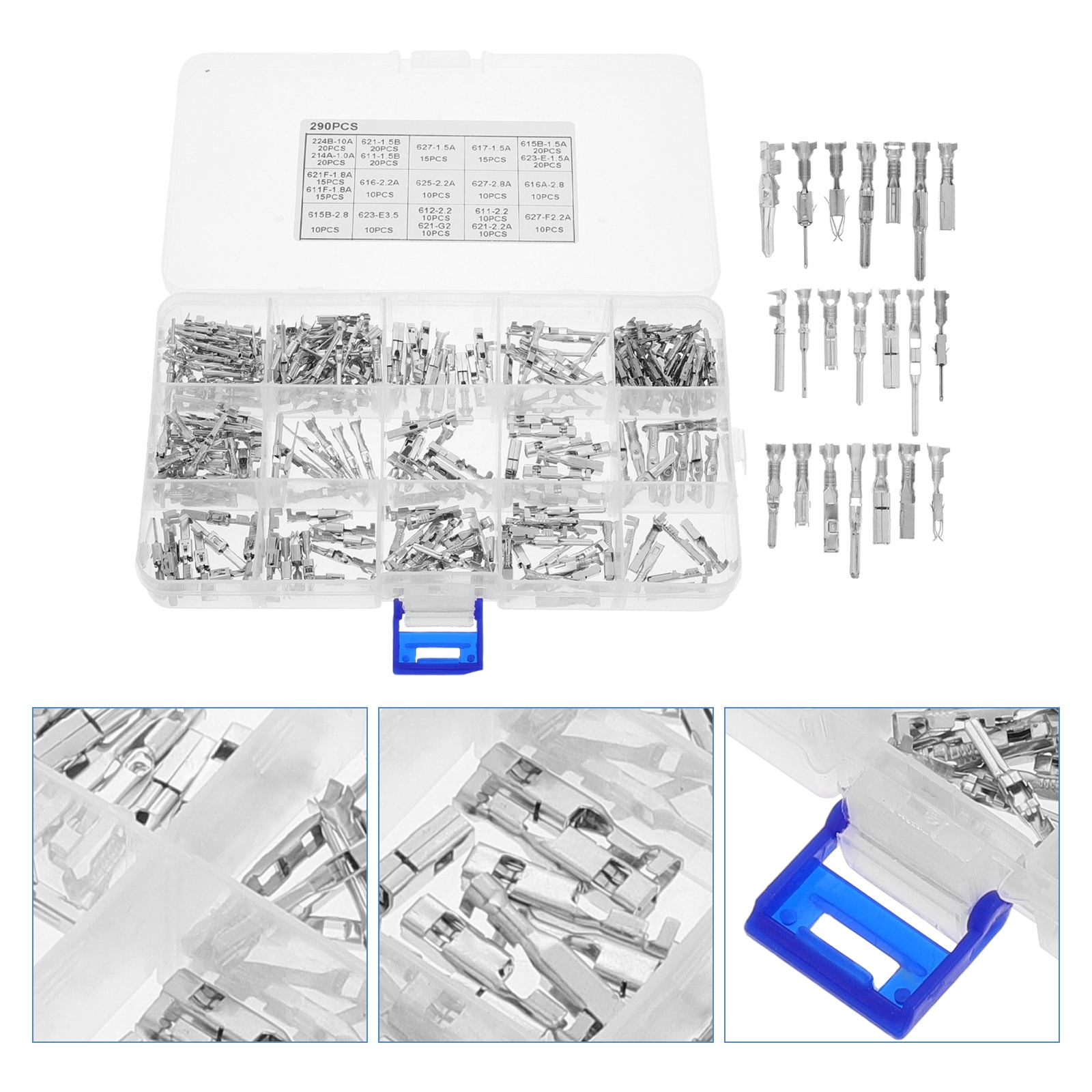 WORGEOUS 290pcs Cars Electrical Wire Terminal Pin Connector Kit 1-3.5mm ...