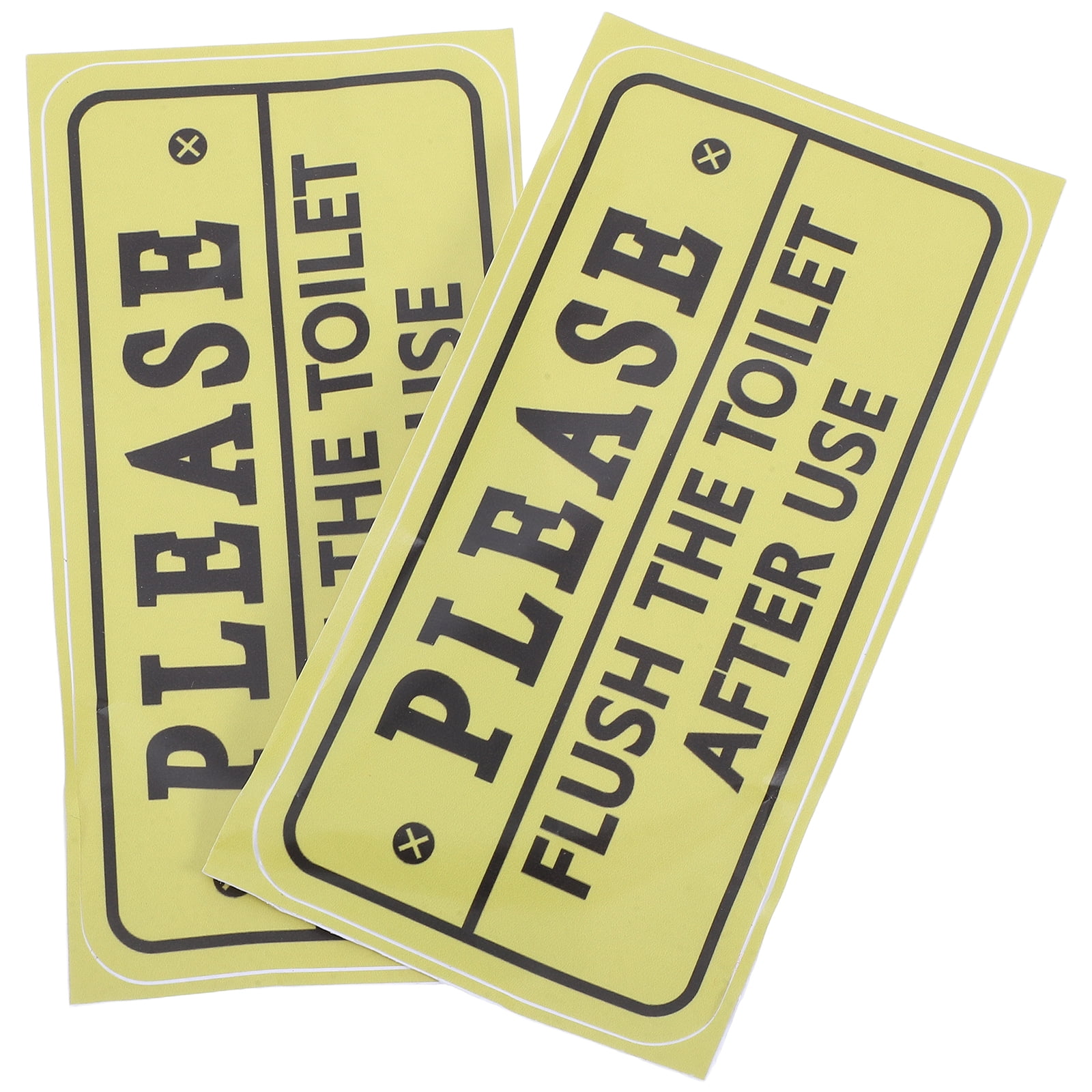 WORGEOUS 2PCS Office Bathroom Sign Please Flush Toilet Etiquette Sticker Waterproof Restroom Use ...