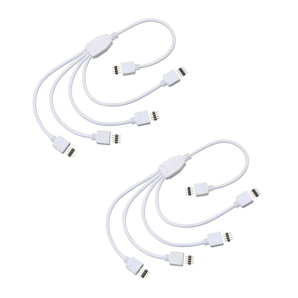 WORGEOUS 2PCS/Set 4 Pin LED Strip Splitter Connectors 2 Way Splitter ...