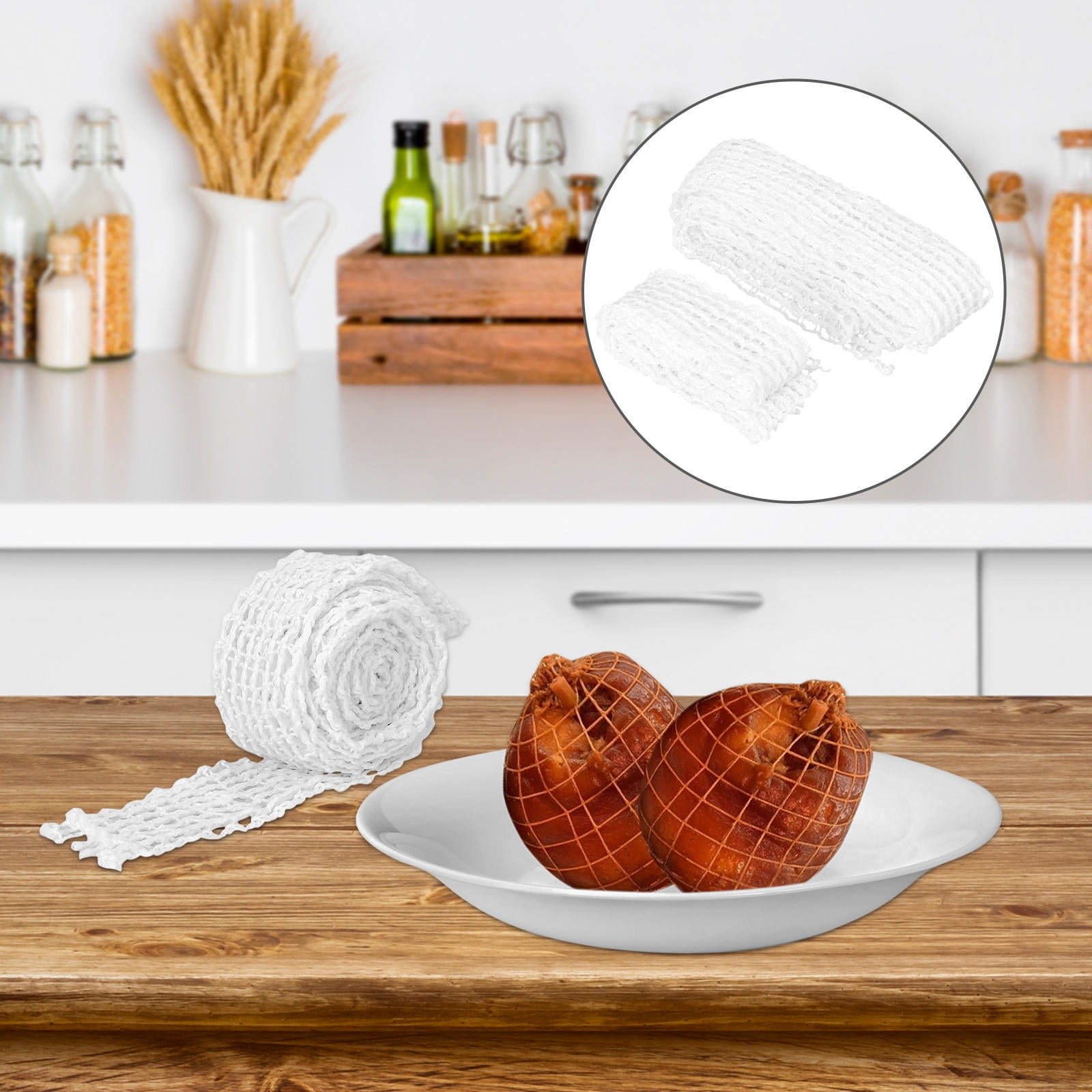 WORGEOUS 2Pcs Roll Net 1m 39x3x0in 3m 118x3x0in Meat Wrapping Net for ...