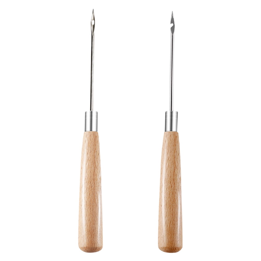 WORGEOUS 2Pcs Wooden Handle Scratch Awls DIY Sewing Awls for Leather ...