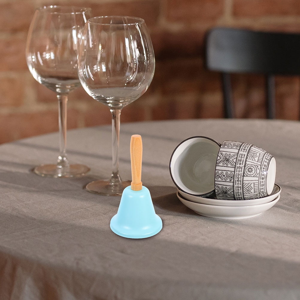 WORGEOUS Classroom Service Bell Blue Iron Wood Attention Grabber for ...