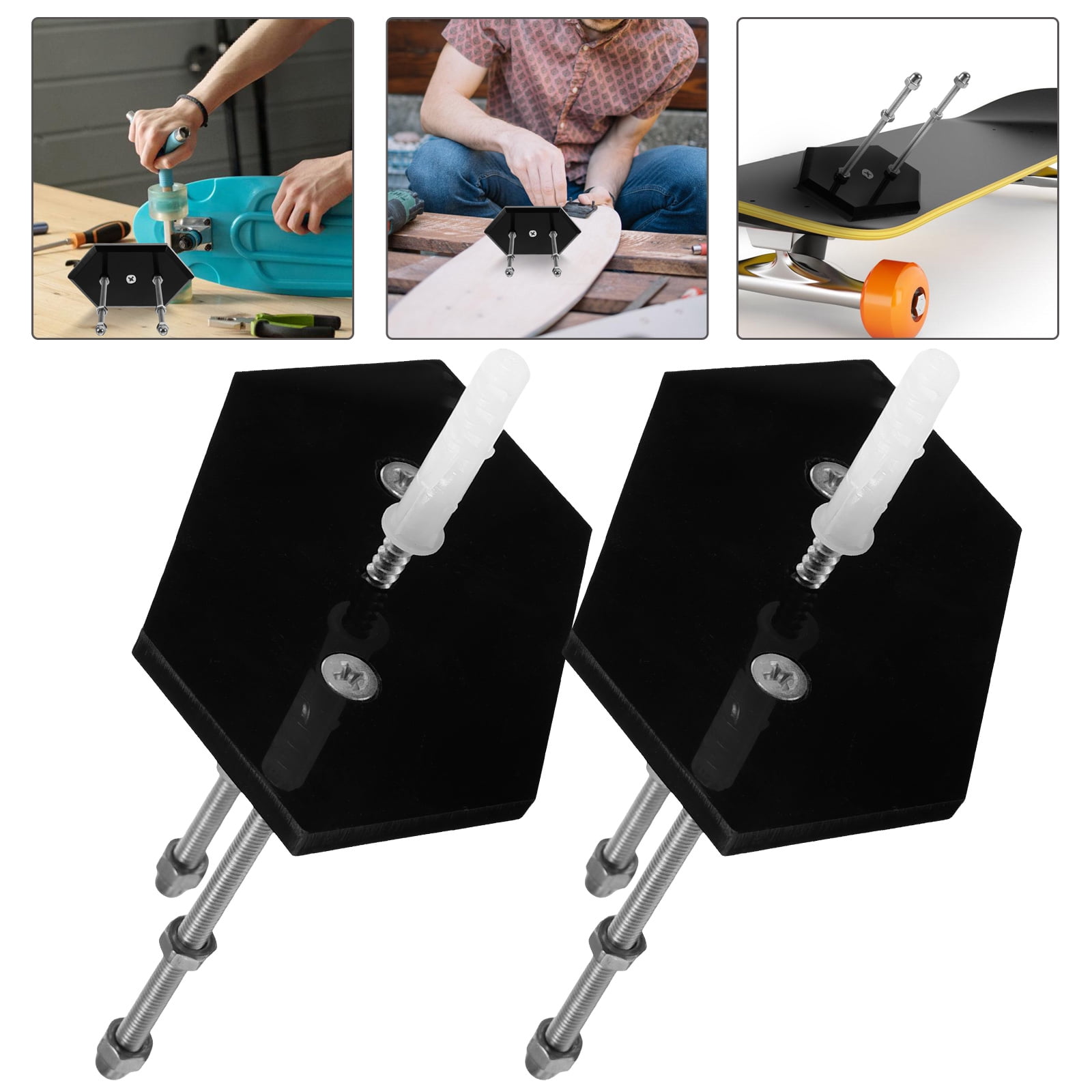 WORGEOUS 2Set Skateboard Display Holder Wall Mounted Simple Structure ...