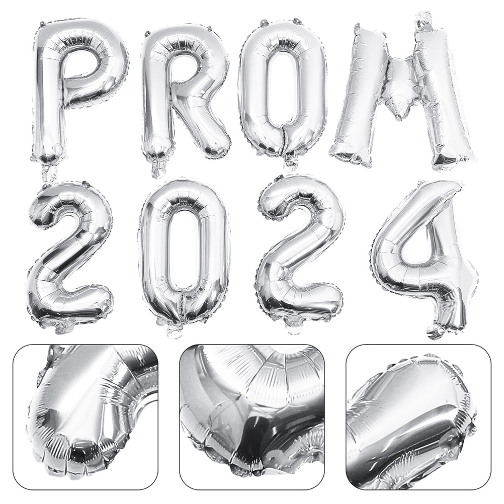WORGEOUS 2Sets Prom Letter 2024 Signs Balloons for Tabletop ...
