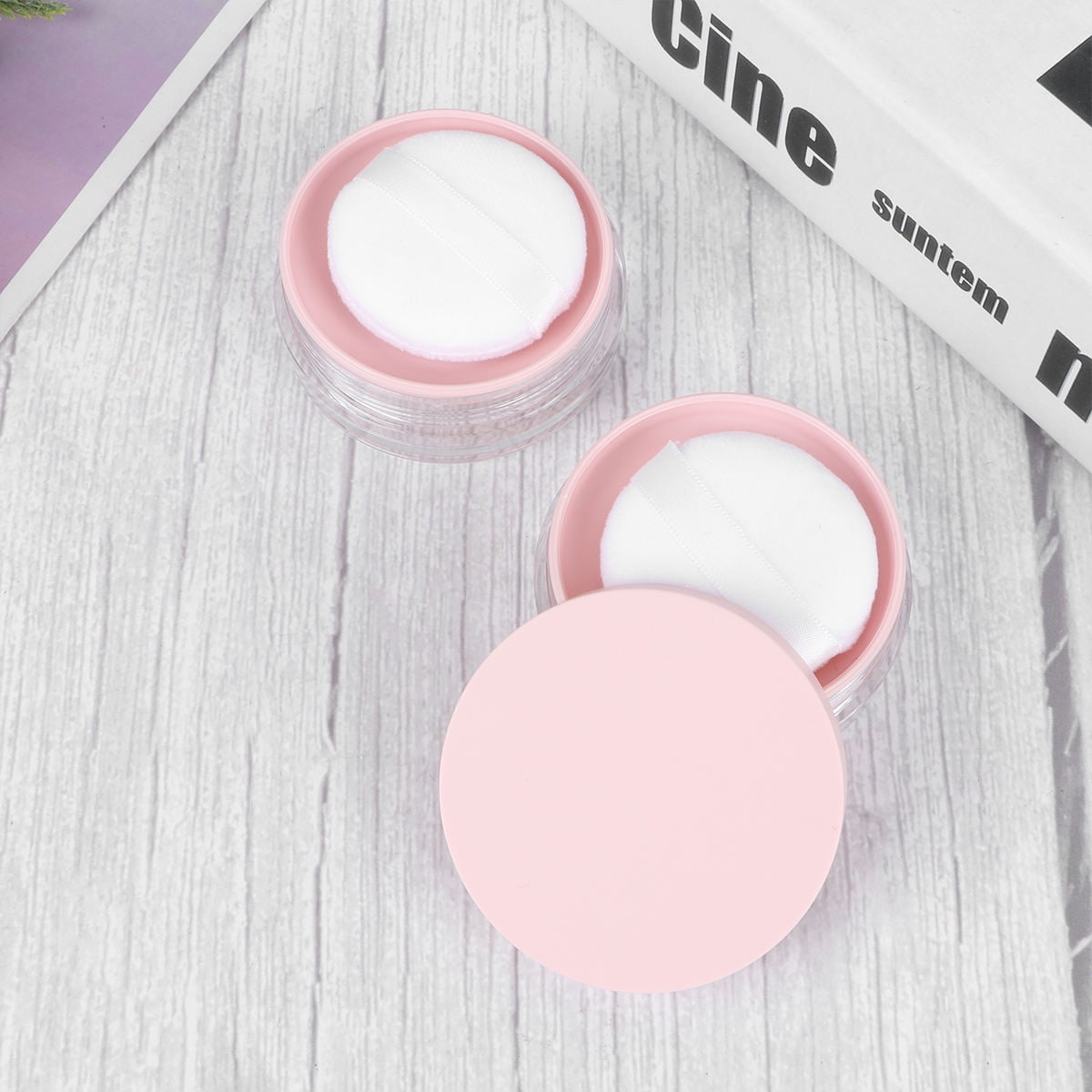 WORGEOUS 2pcs 10g Empty Powder Case Round Elastic Mesh Loose Powder ...