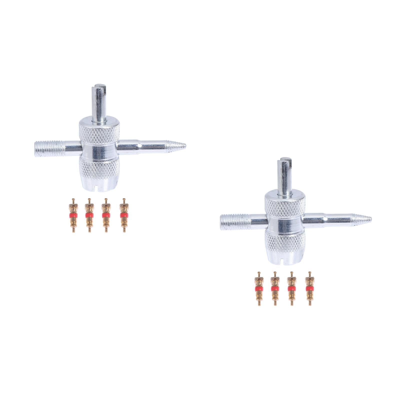 WORGEOUS 2pcs 4-Way Tool with 6 Brass Cores Fit for All Vehicle Air ...