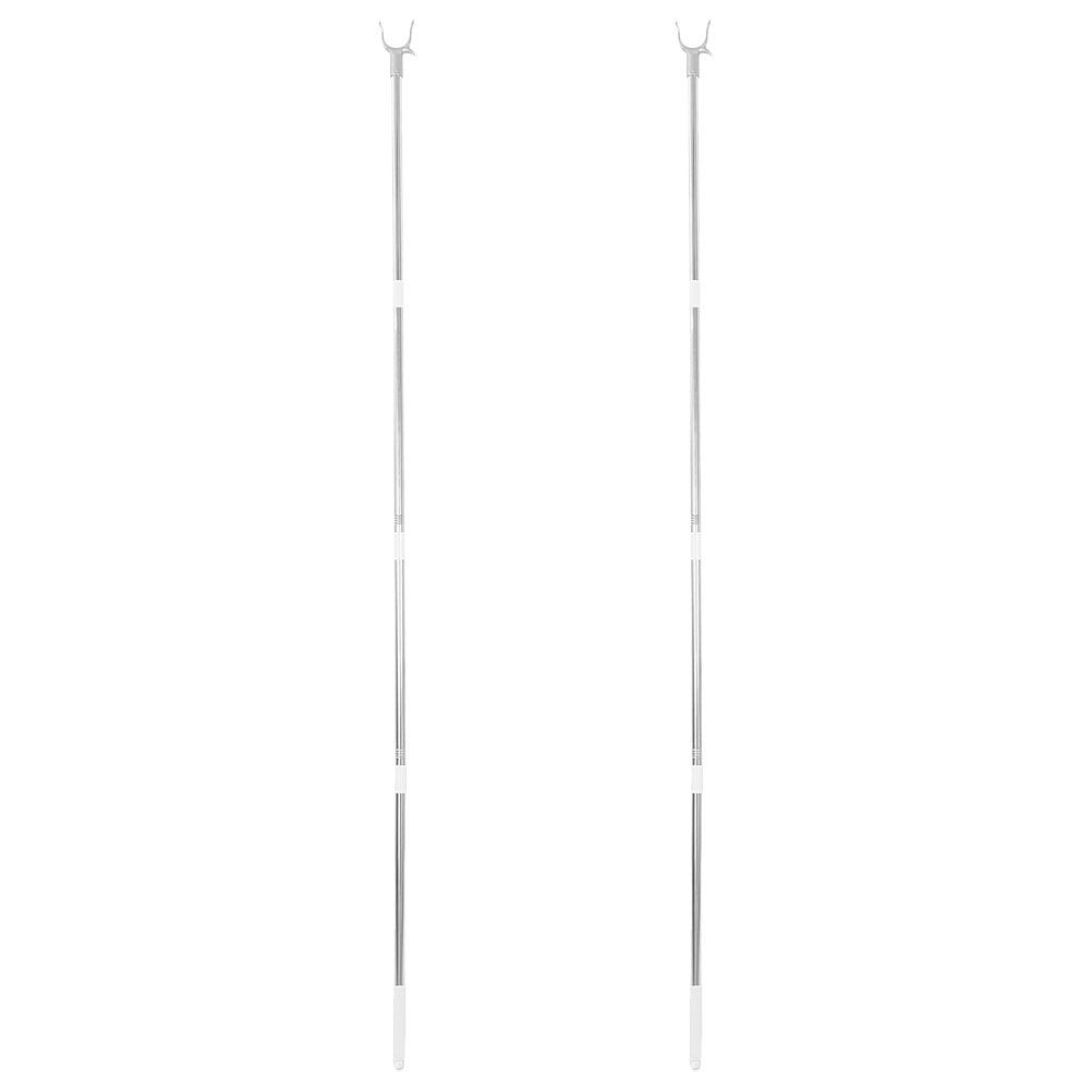 WORGEOUS 2pcs Adjustable Clothesline Pole With Hook Stainless Steel ...