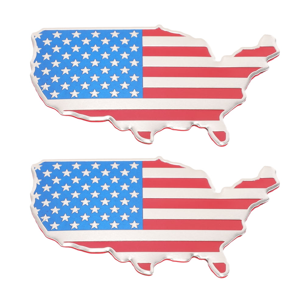 WORGEOUS 2pcs American Flag Car Emblems Metal Aluminum Car Body ...