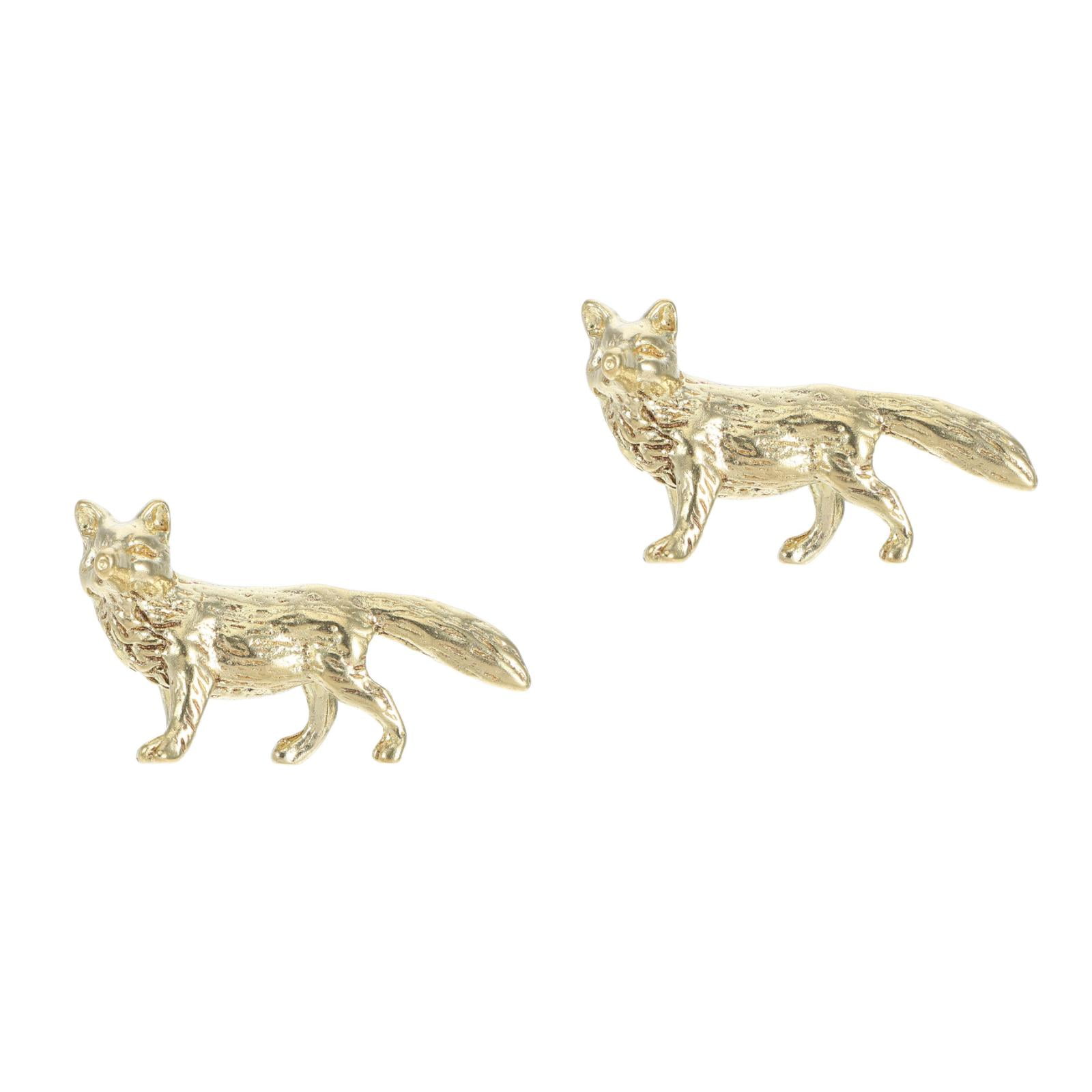 WORGEOUS 2pcs Antique Brass Fox Drawer Knobs And Pulls Decorative ...