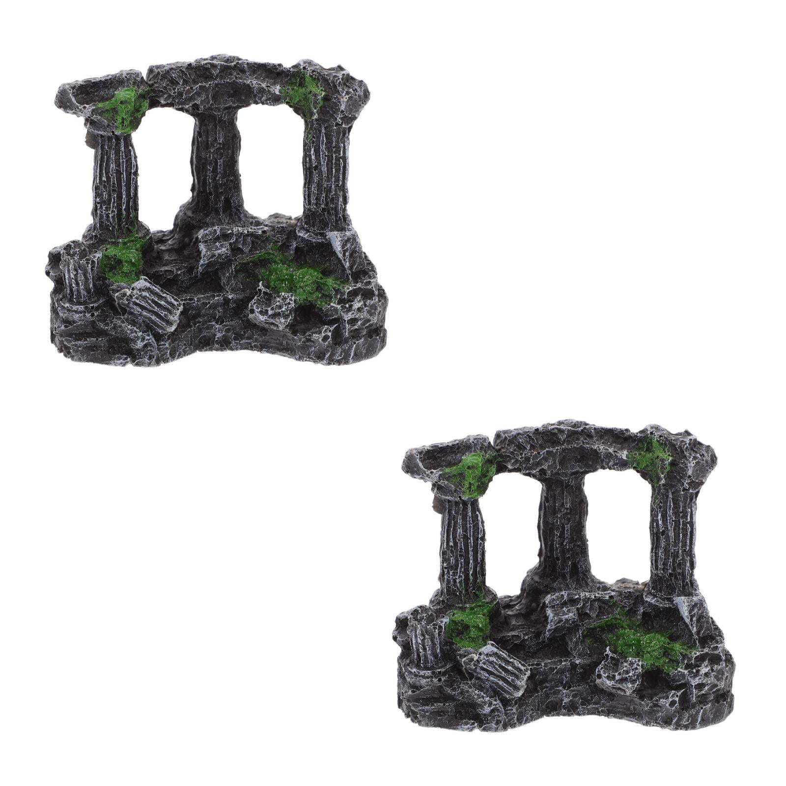 WORGEOUS 2pcs Aquarium Roman Column Decoration Simulation Resin Roman ...