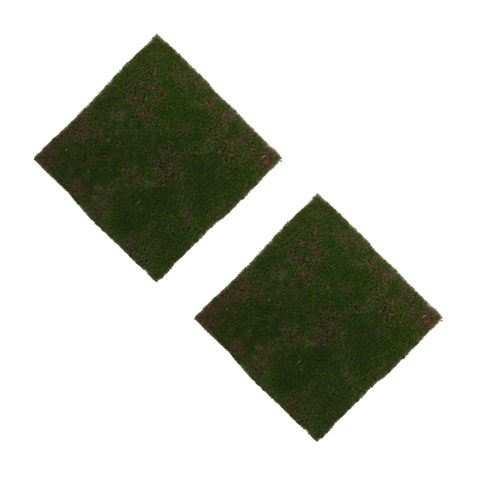 WORGEOUS 2pcs Artificial Grass Rug Fake Moss Mat Simulated Lawn Moss ...