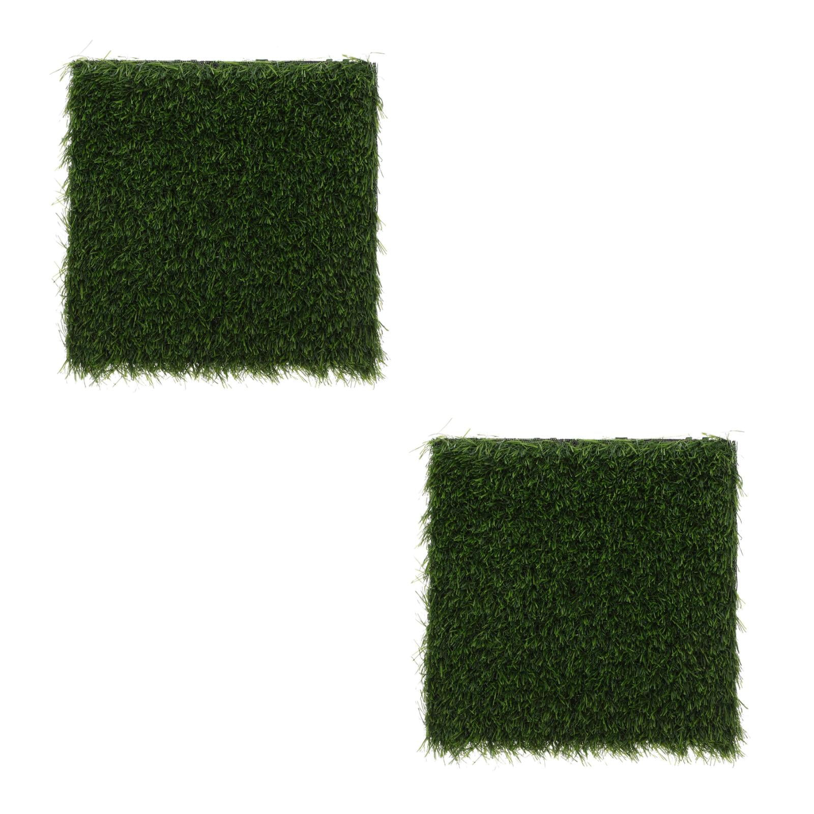 WORGEOUS 2pcs Artificial Grass Turf Outdoor Indoor Fake Rug Carpet Mat ...