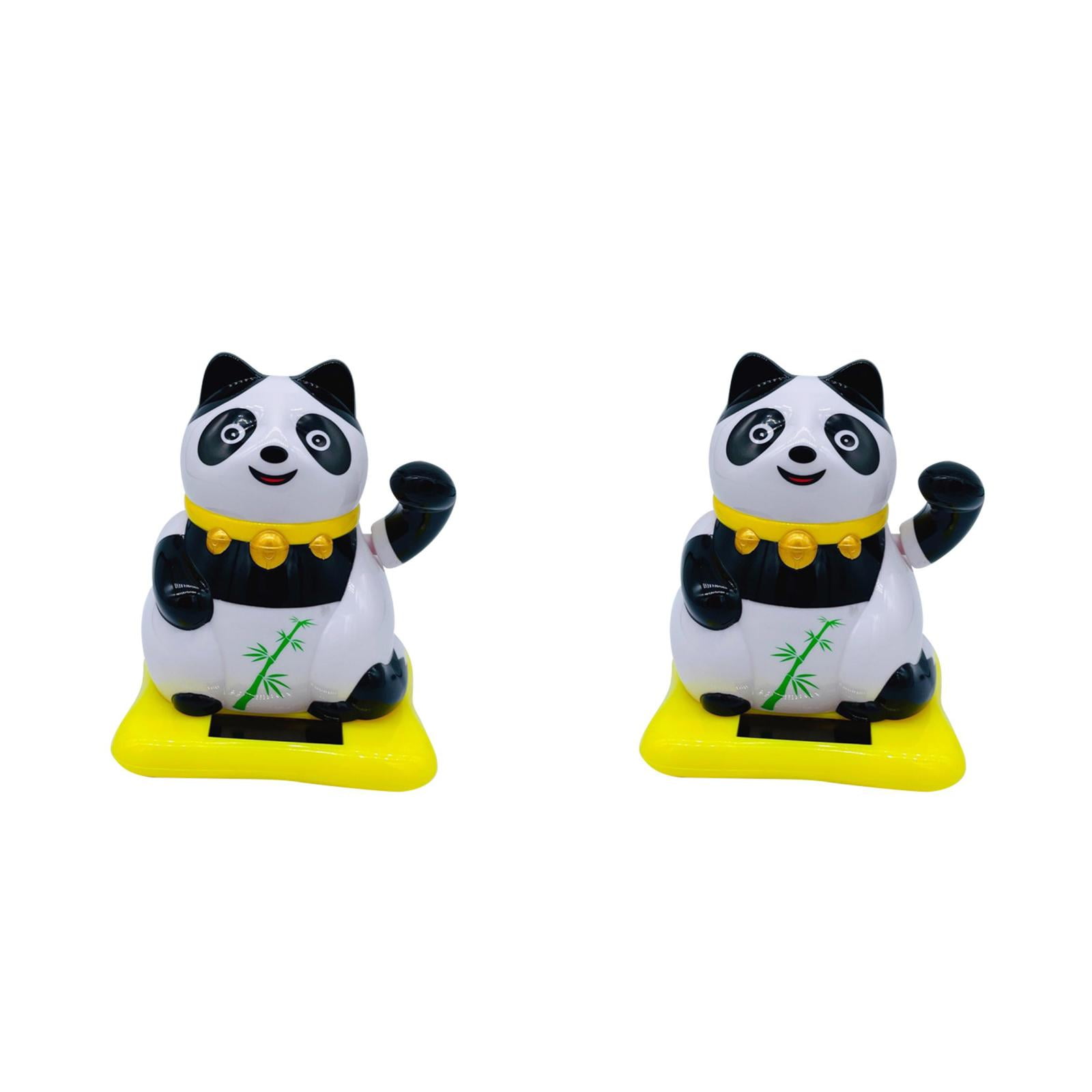 WORGEOUS 2pcs Auto Dashboard Panda Decoration Solar-Powered Car ...