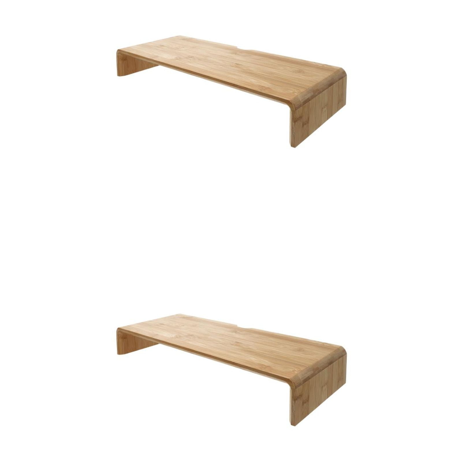 WORGEOUS 2pcs Bamboo Monitor Riser Stand Monitor Stand Practical ...