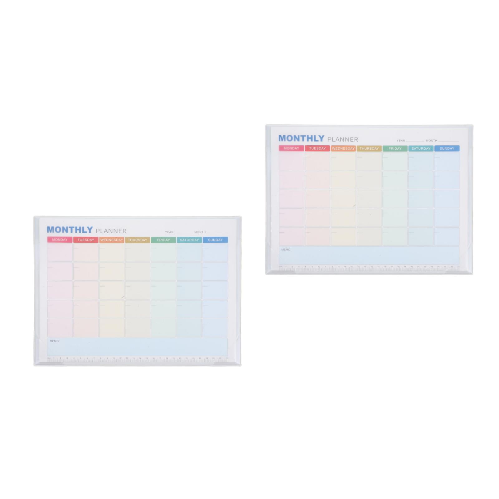 WORGEOUS 2pcs Blank Monthly Planner A4 Undated Calendar Sheets Desk ...