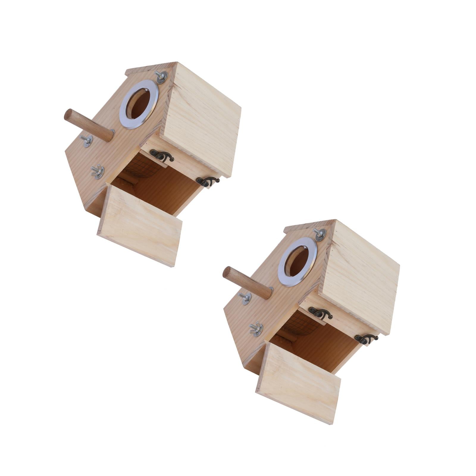 WORGEOUS 2pcs Breeding Wooden Nest Breeding Case for Bird Random ...