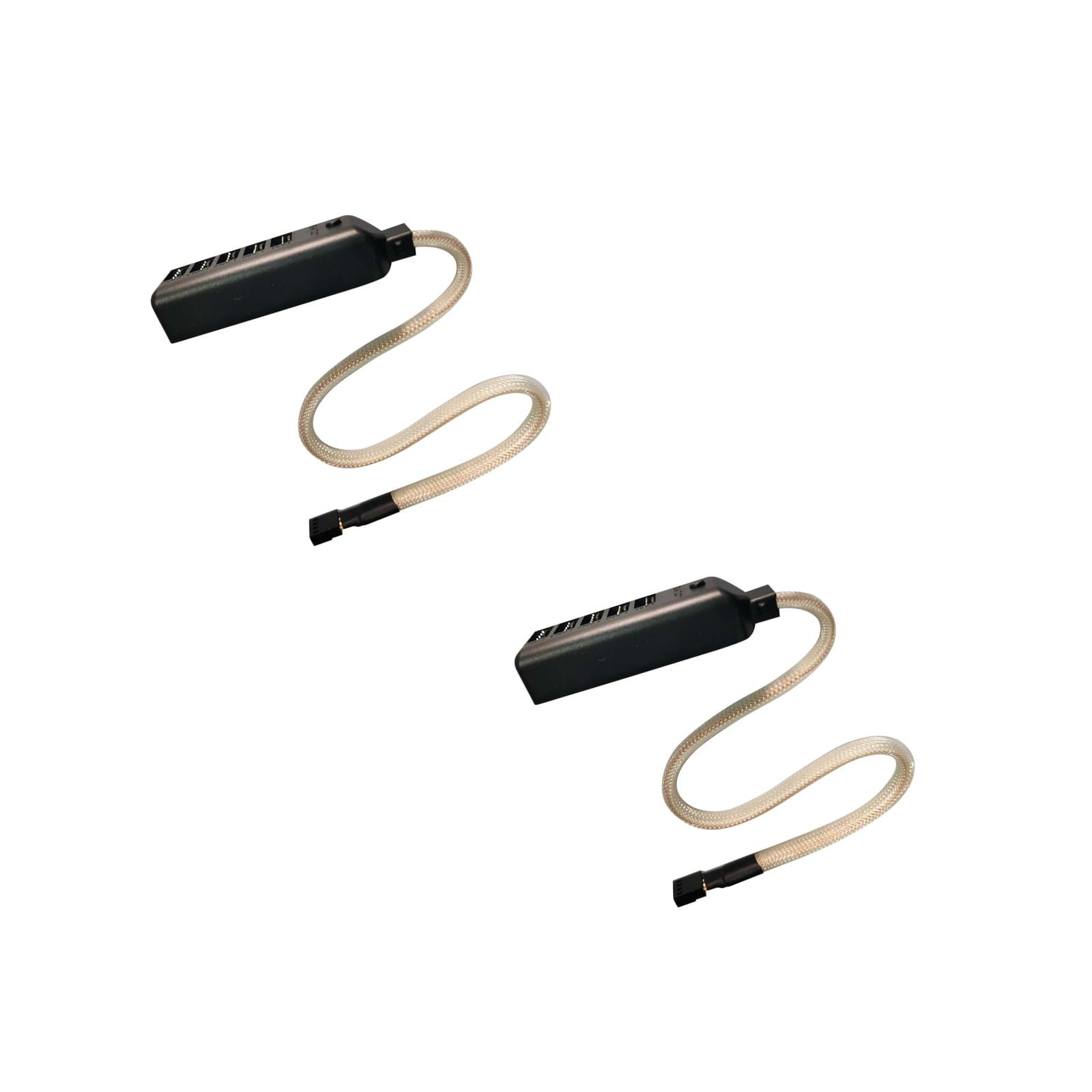 WORGEOUS 2pcs Cooling Fan Hub LED RGB Desktop Computer Chassis Fan ...