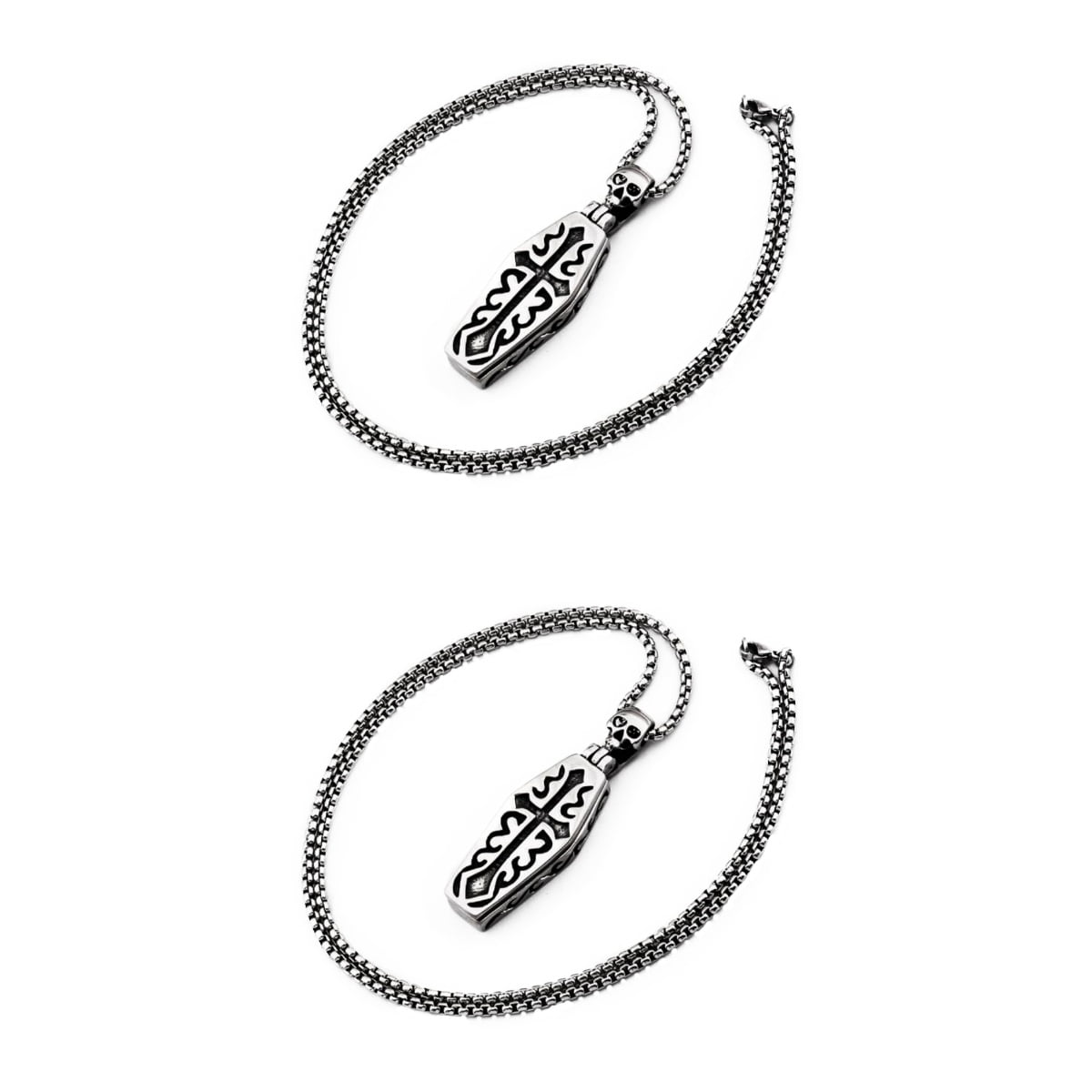 WORGEOUS 2pcs Death Coffin Necklace DIY Opening Skeleton Chain Necklace ...