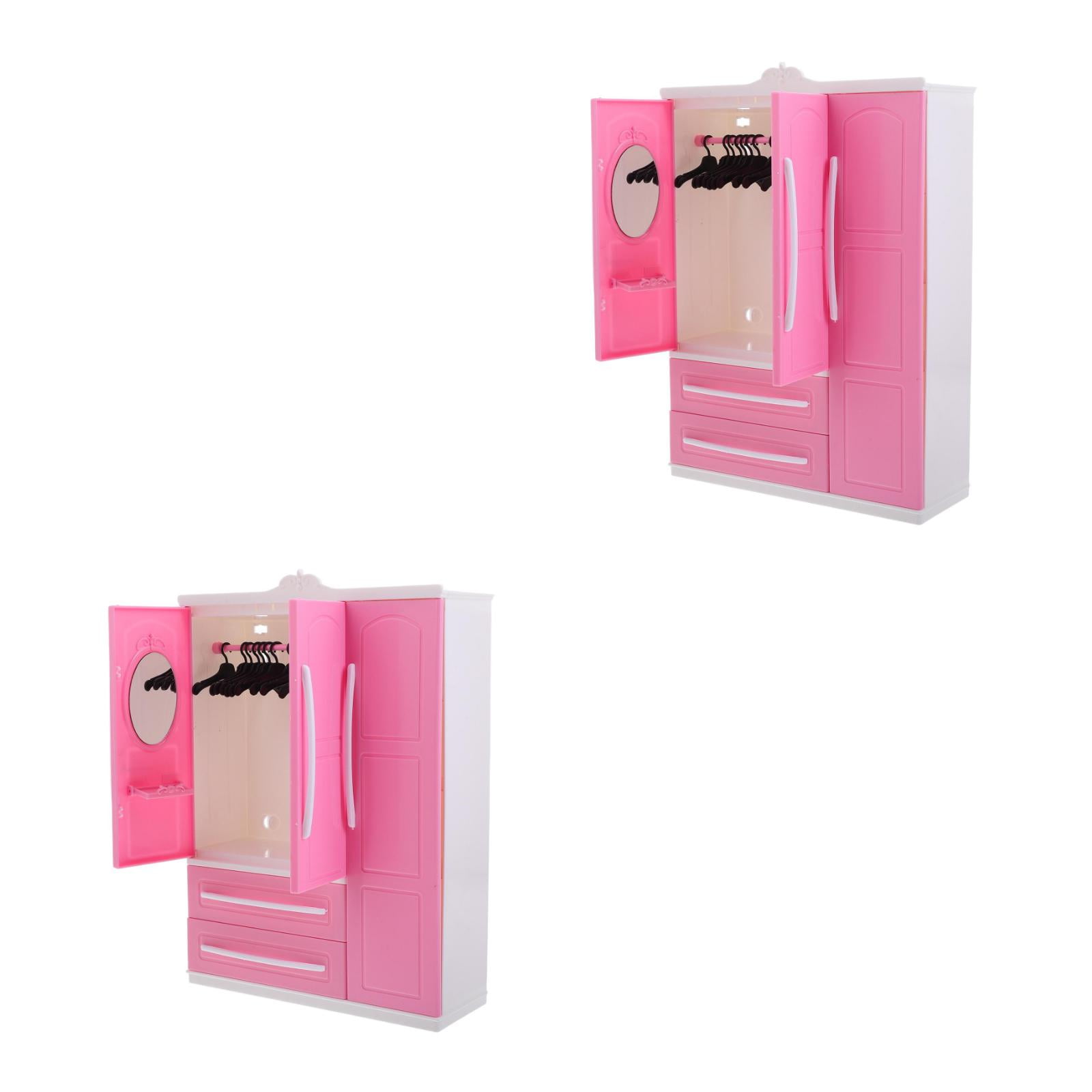 WORGEOUS 2pcs Doll Closet with Hangers Multifunctional Dollhouse ...