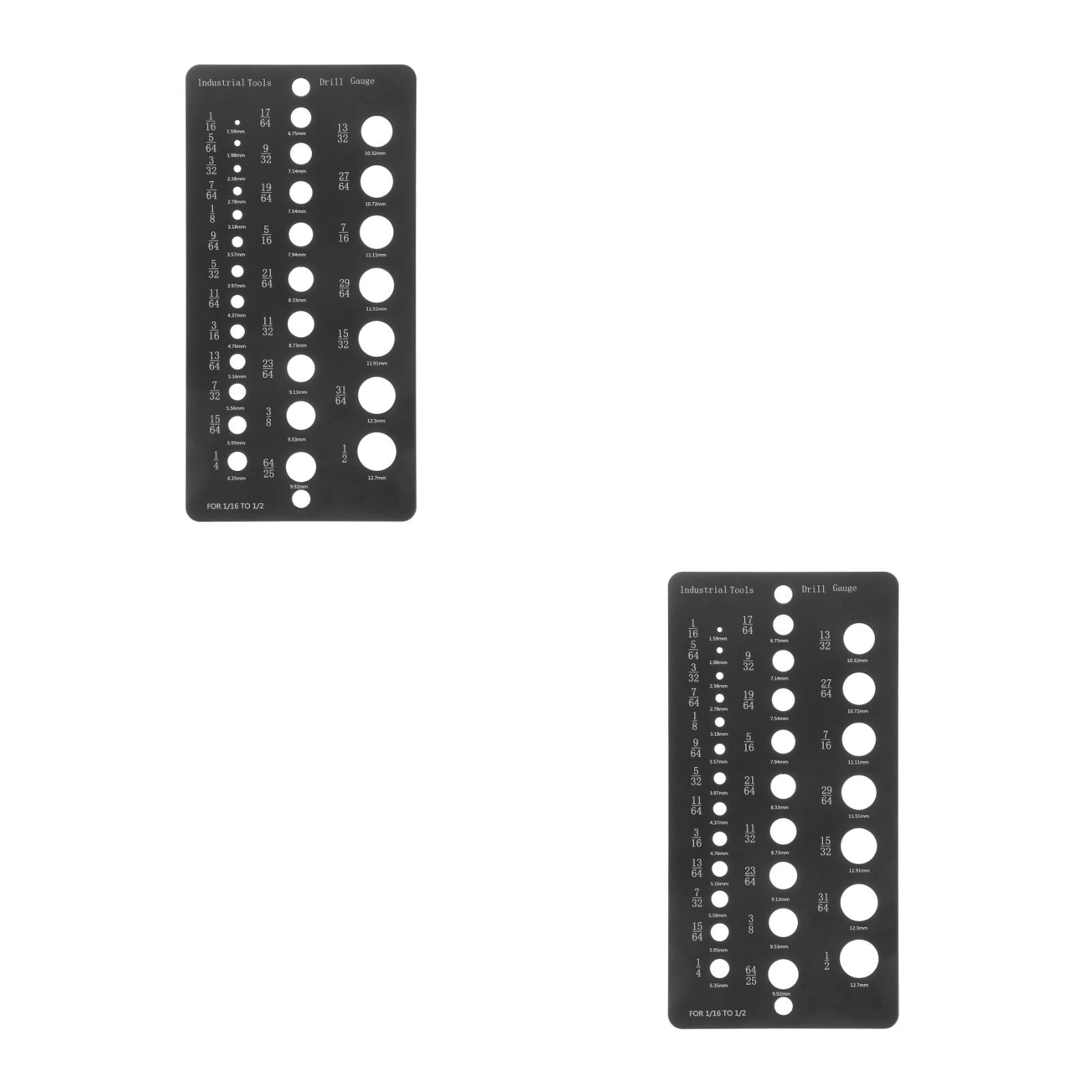 WORGEOUS 2pcs Drill Bit Gauge 1/16 To 1/2 Inch 29-Hole Drill Hole ...
