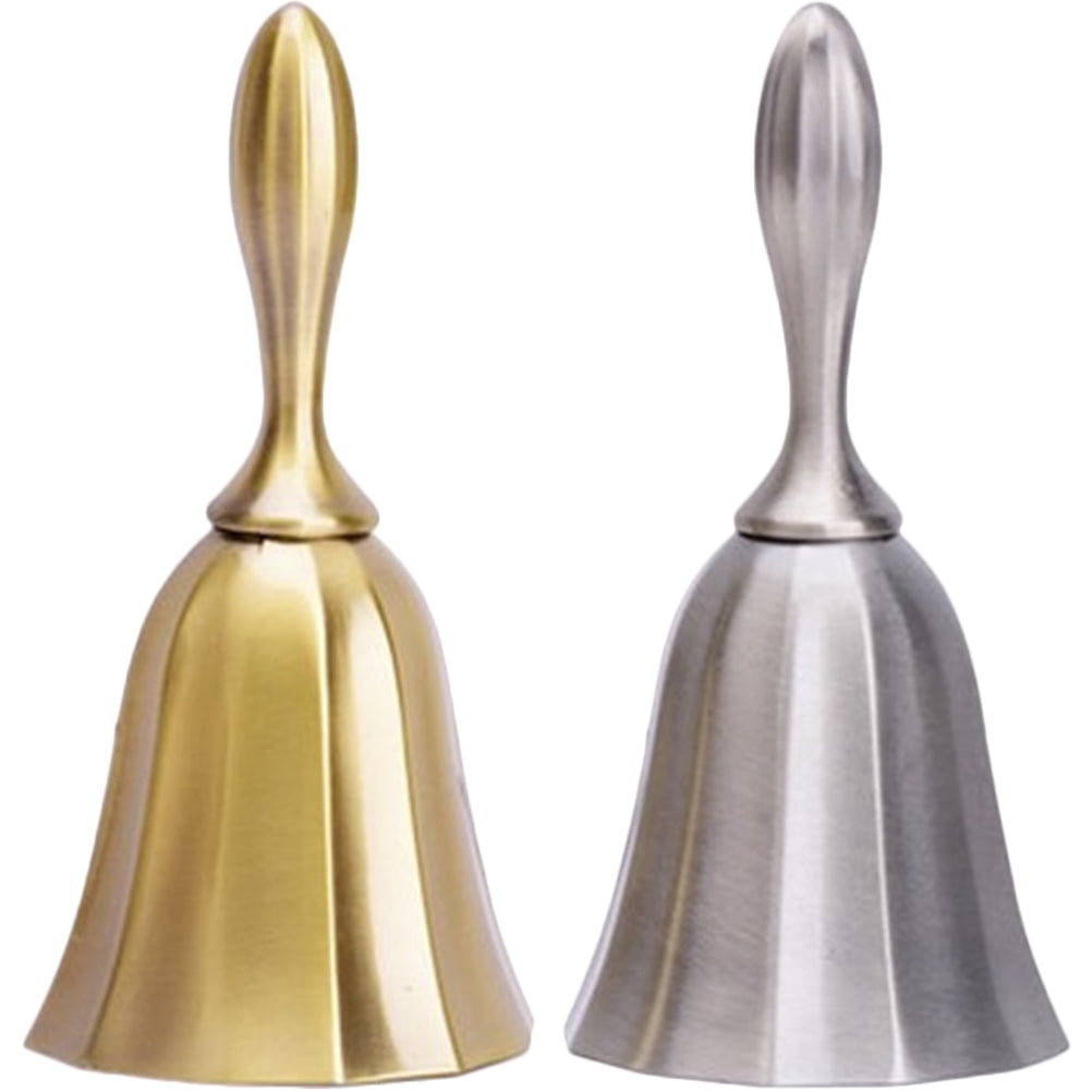 FUEENIRVA 2Pcs Metal Hand Bell Vintage Style Zinc Alloy Retro Call Bell ...