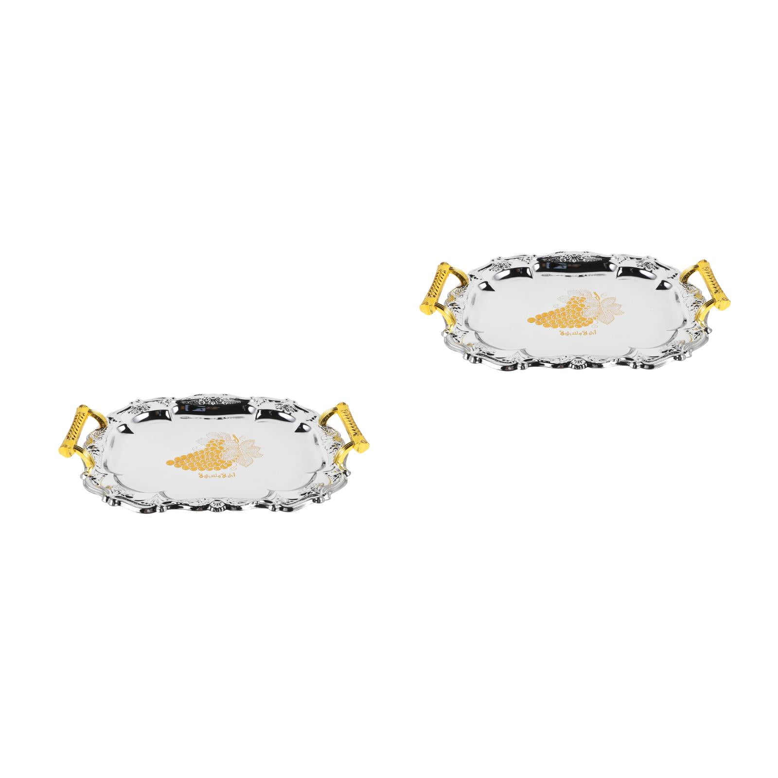 WORGEOUS 2pcs European Style Stainless Steel Serving Tray for Hotels ...
