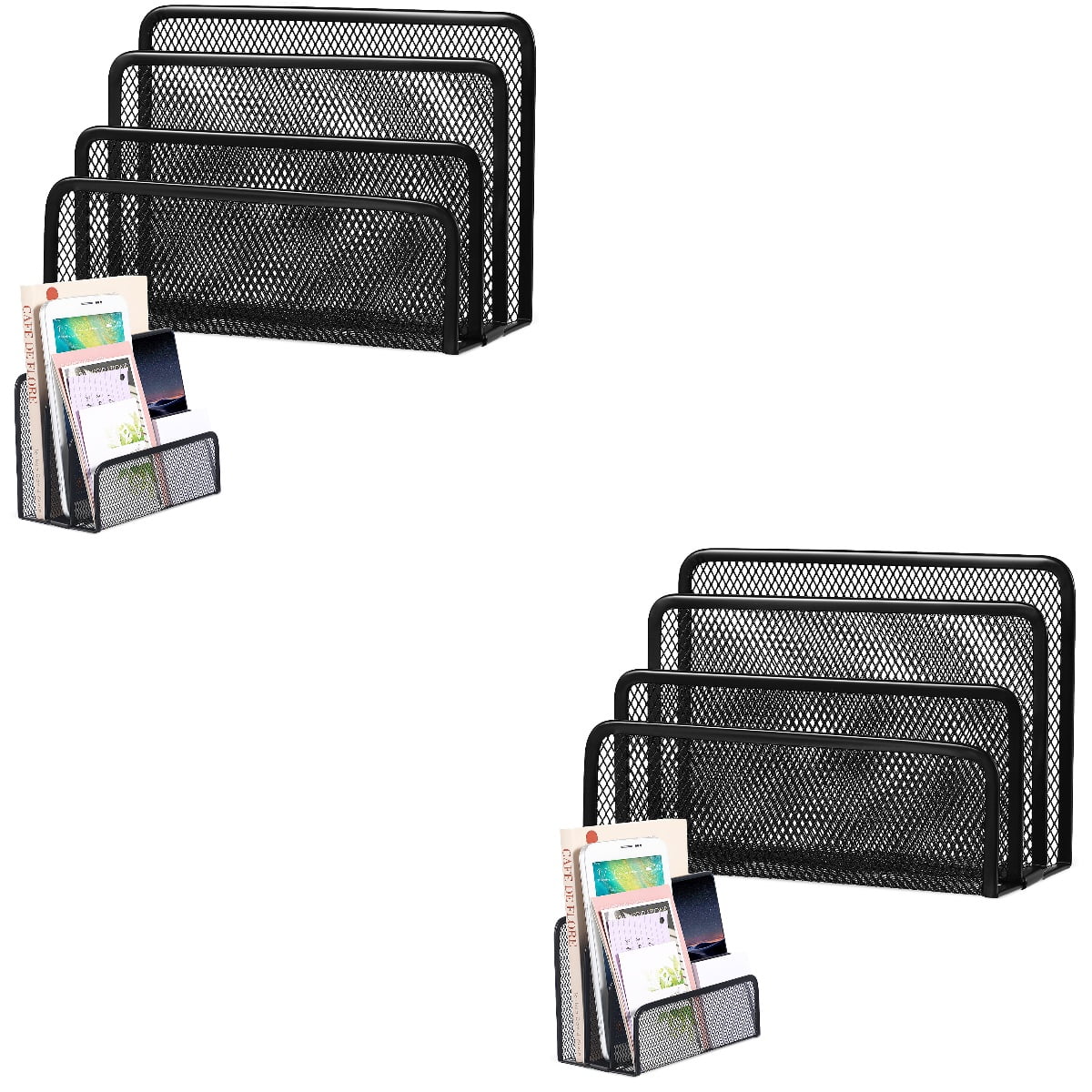 WORGEOUS 2pcs File Organizer Vertical File Sorter Holder Document ...