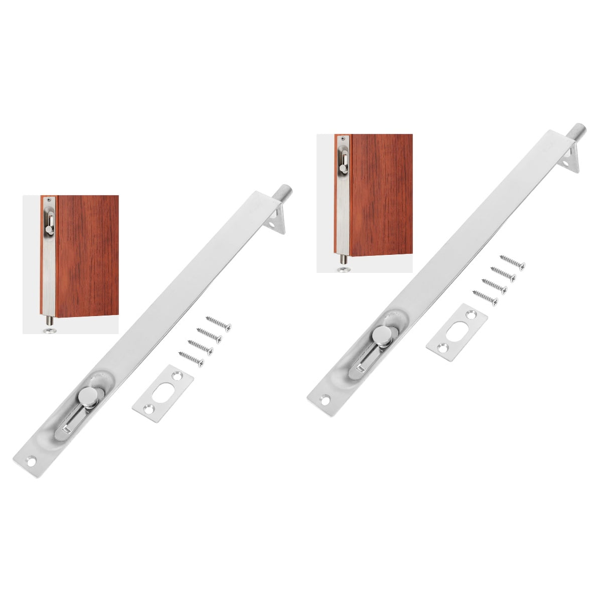WORGEOUS 2pcs Flush Bolt Latches Security Lock Flush Bolt Concealed ...
