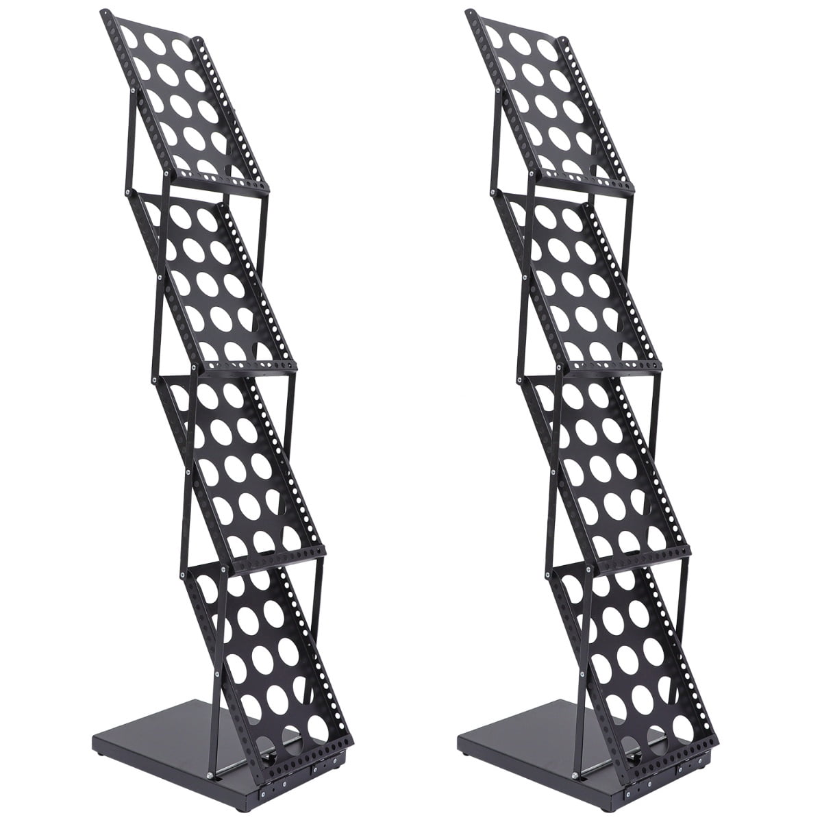 WORGEOUS 2pcs Folding Brochure Stand Foldable Magazine Rack Metal ...