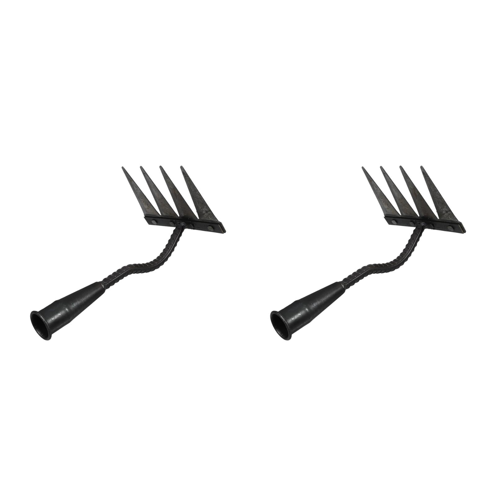 WORGEOUS 2pcs Gardening Hand Rake Heavy Duty Steel Rake For Weeding ...