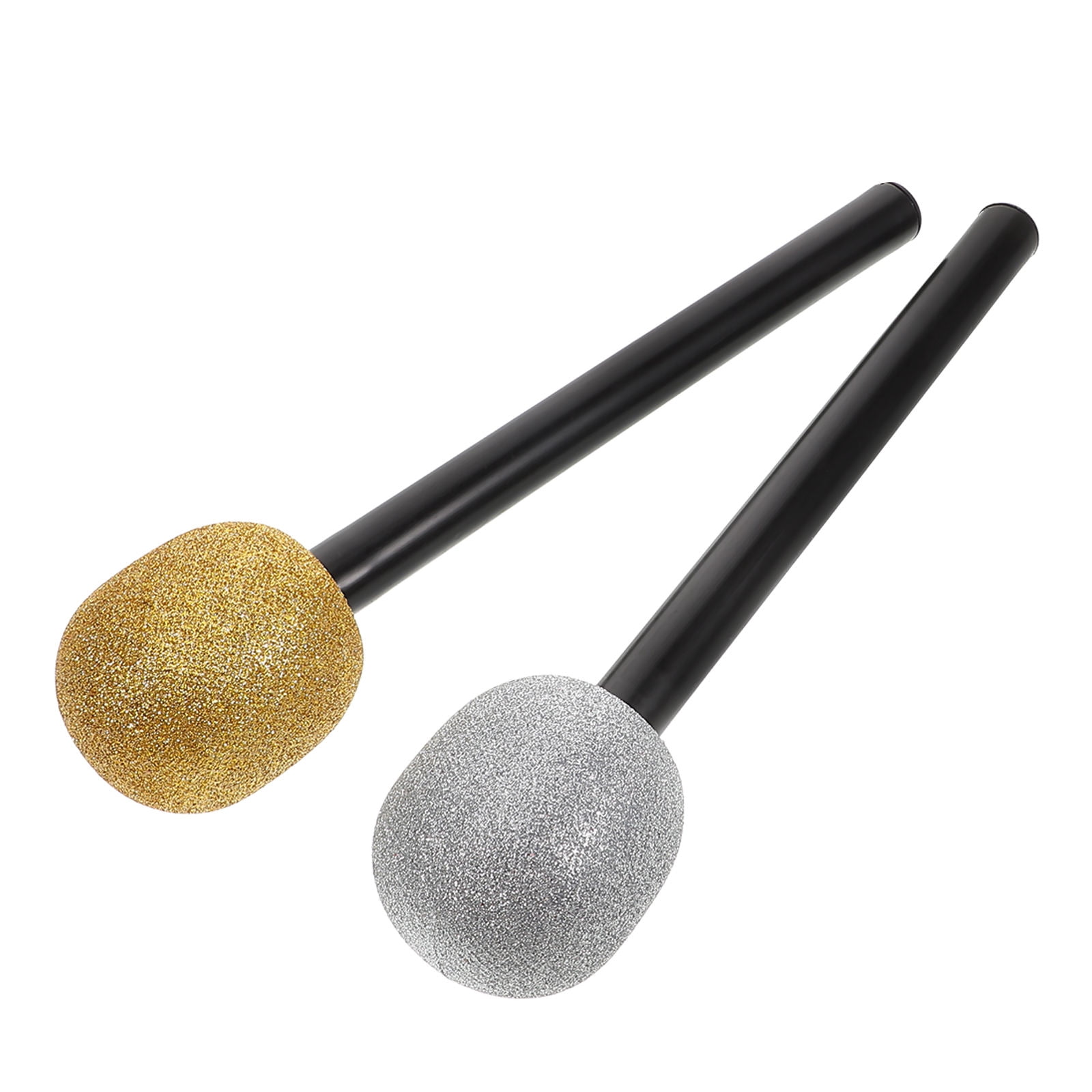 WORGEOUS 2pcs Glitter Microphone Prop Fake Bling Mic Microphone Prop ...