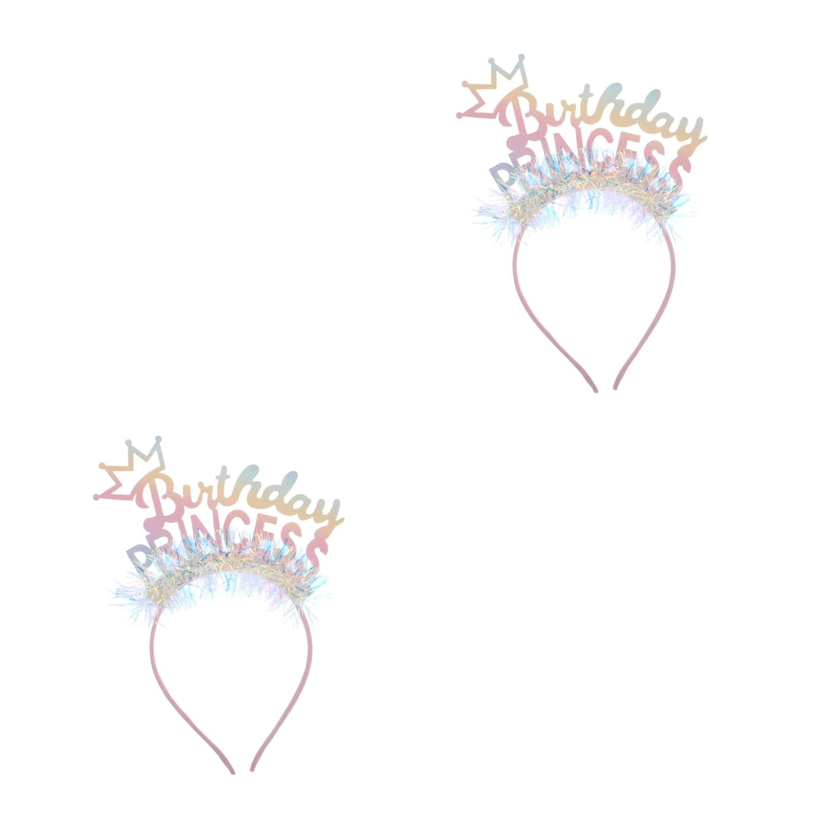 WORGEOUS 2pcs Glittery Birthday Headband Sparkling Princess Birthday ...