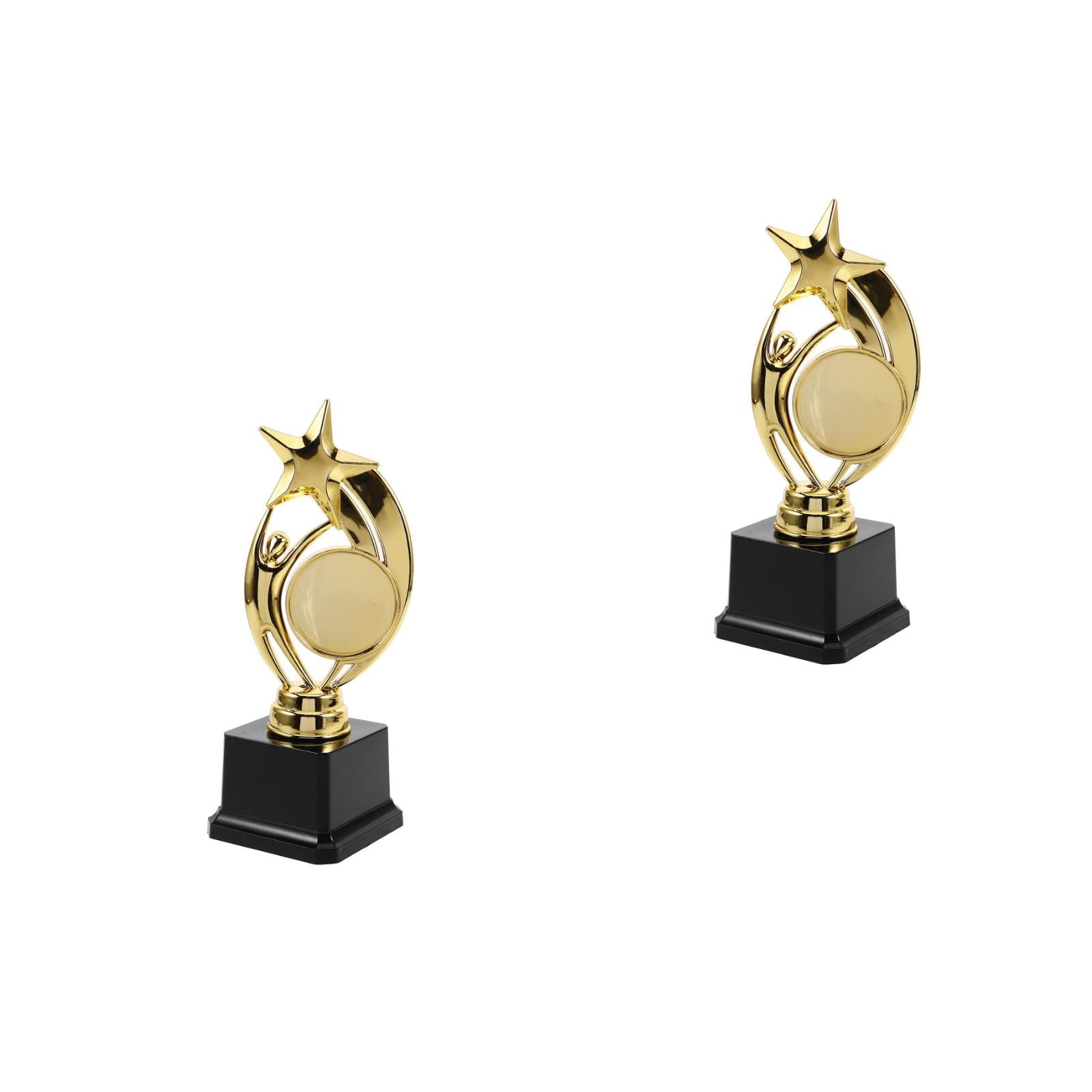 WORGEOUS 2pcs Golden Plastic Trophy for Winners Small Trophy Award ...