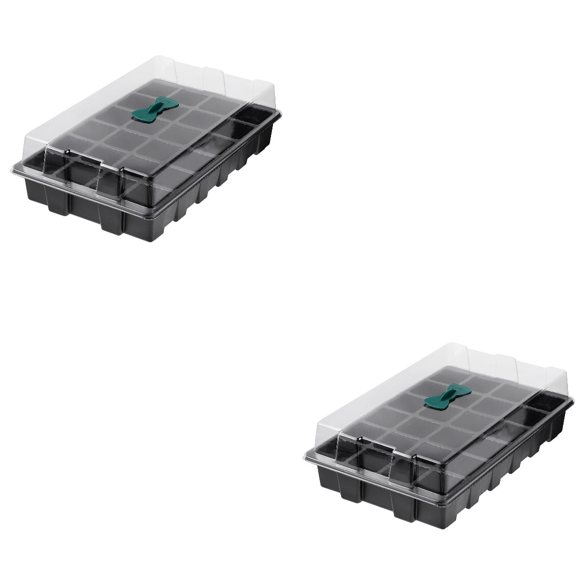 WORGEOUS 2pcs Growing Trays Starter， 24 Cell Black Propagator with ...