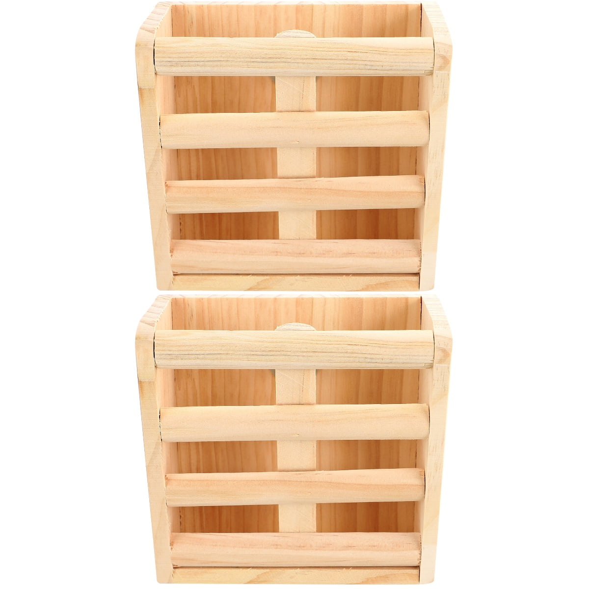 WORGEOUS 2pcs Hamster Grass Rack Wooden Hamster Feeder Cage Mount ...