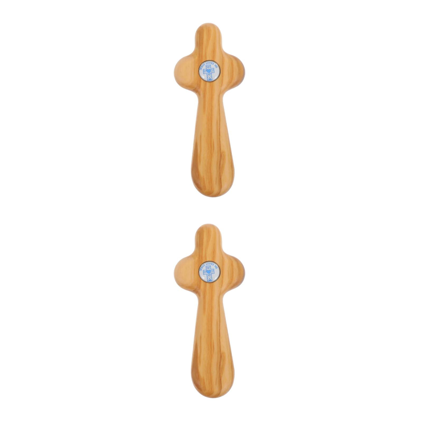 WORGEOUS 2pcs Handheld Cross for Christian Baptism Small Wooden Cross ...