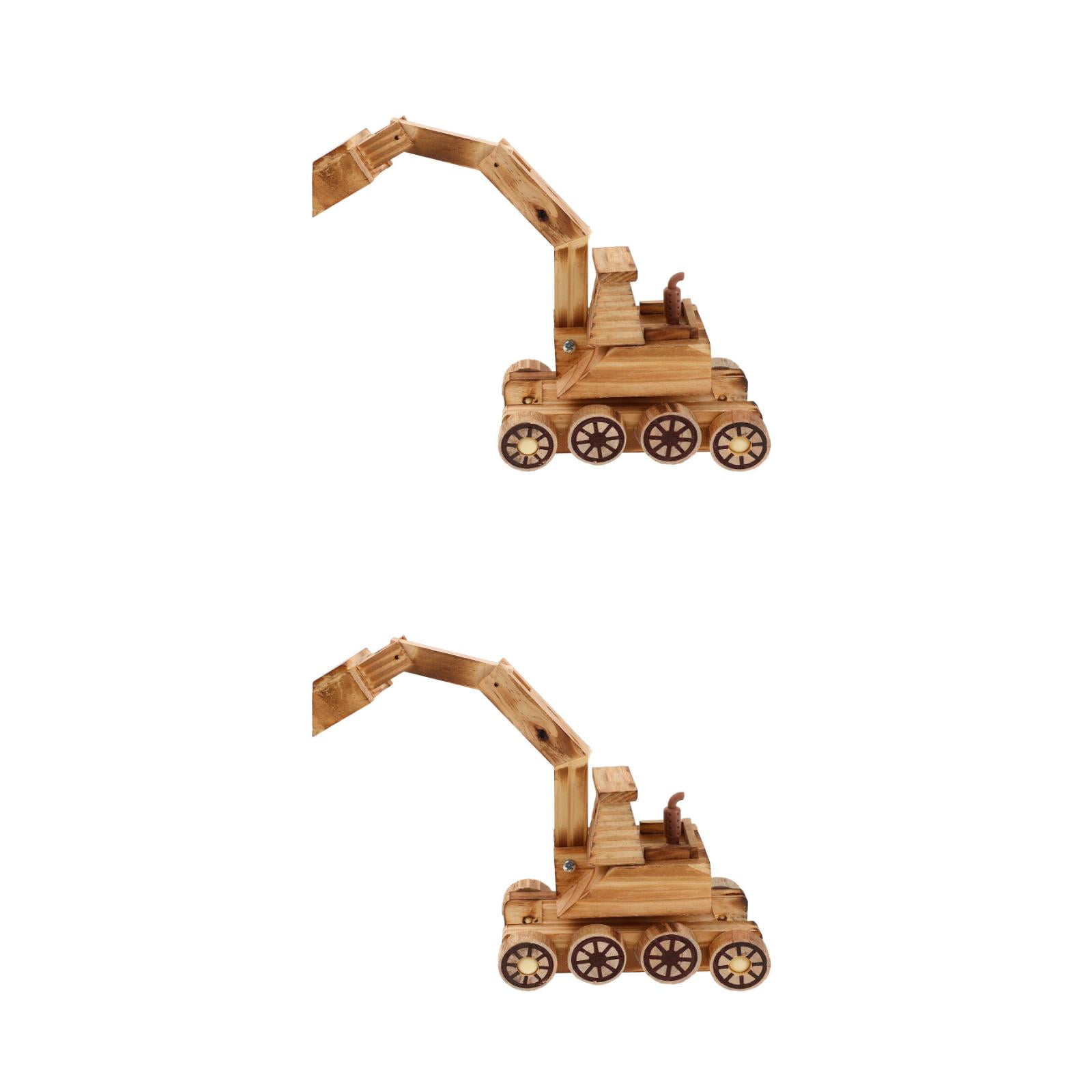 WORGEOUS 2pcs Kids Wooden Excavator Toy Adorable Small Excavator With ...