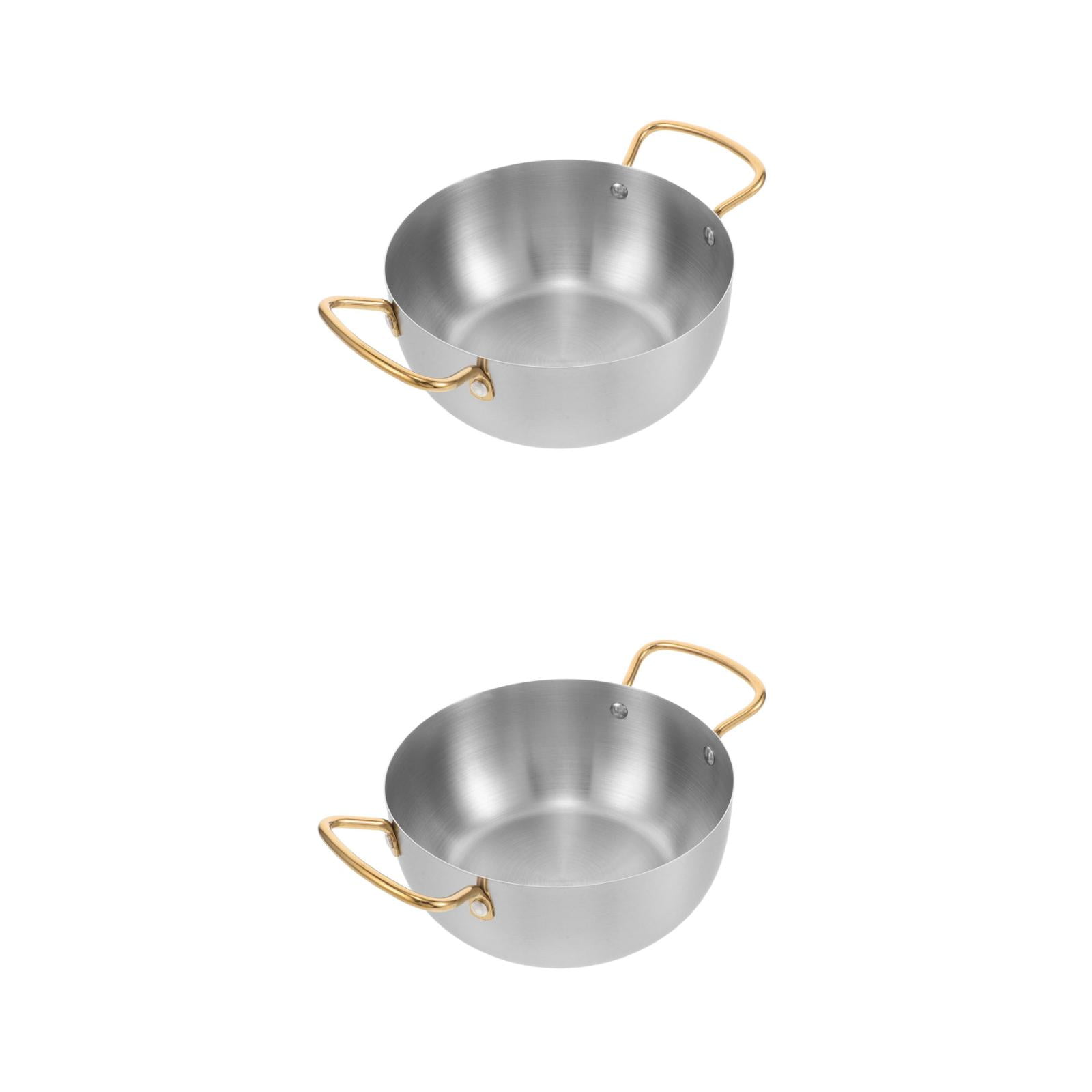 WORGEOUS 2pcs Korean Ramen Cooking Pot with Double Handles Stainless ...