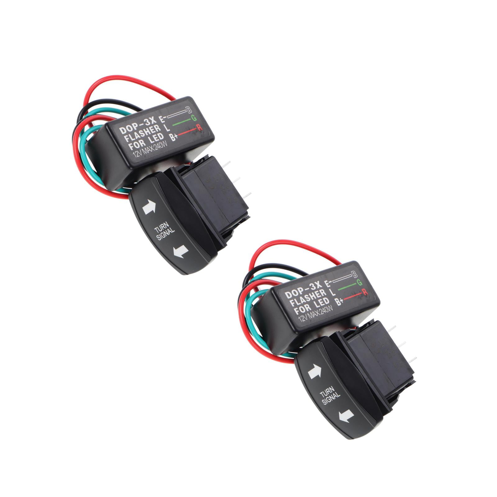 WORGEOUS 2pcs LED Turn Signal Flasher Relay Rocker Switch LED On Off ...