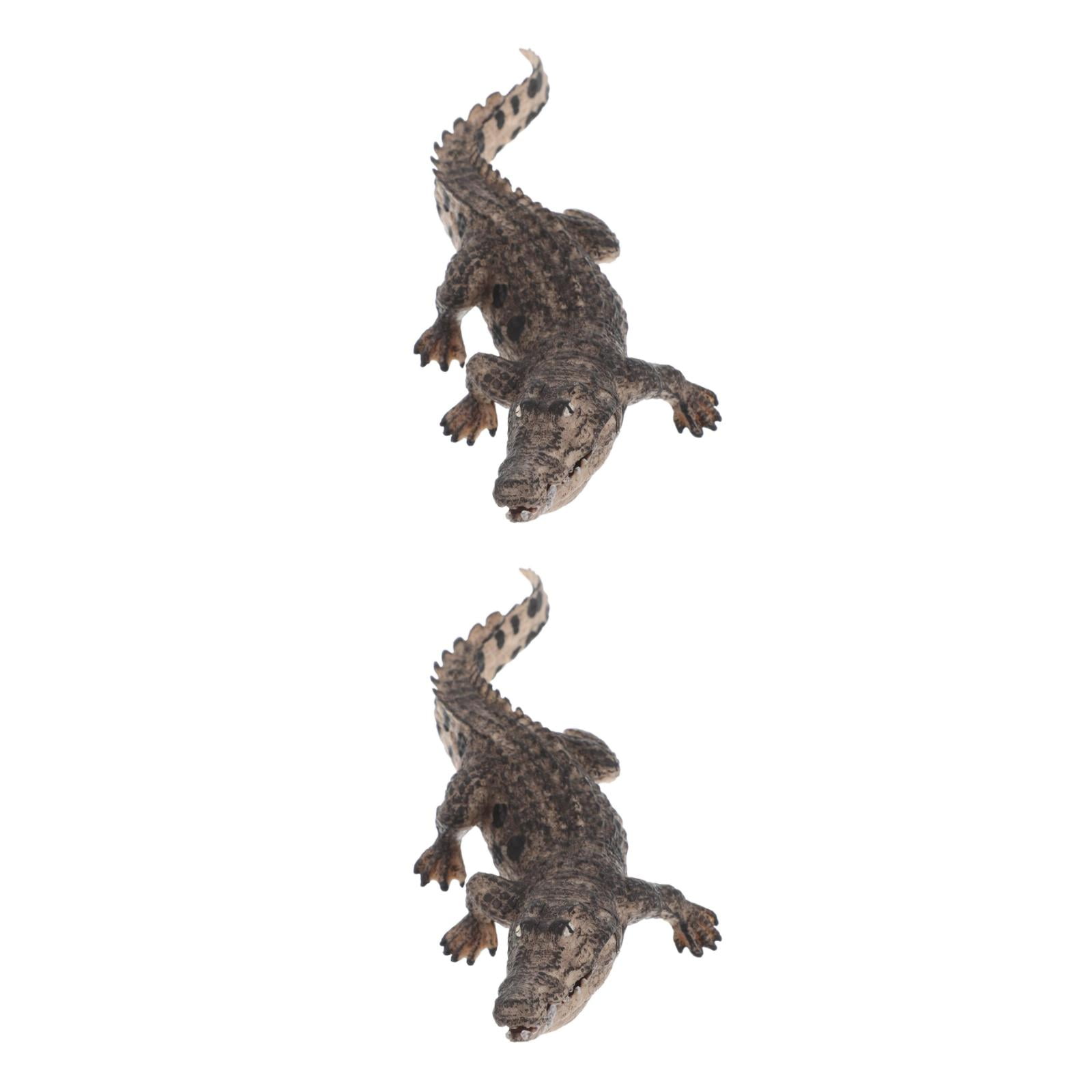 WORGEOUS 2pcs Lifelike Action Figure With Jaw Realistic Alligator ...