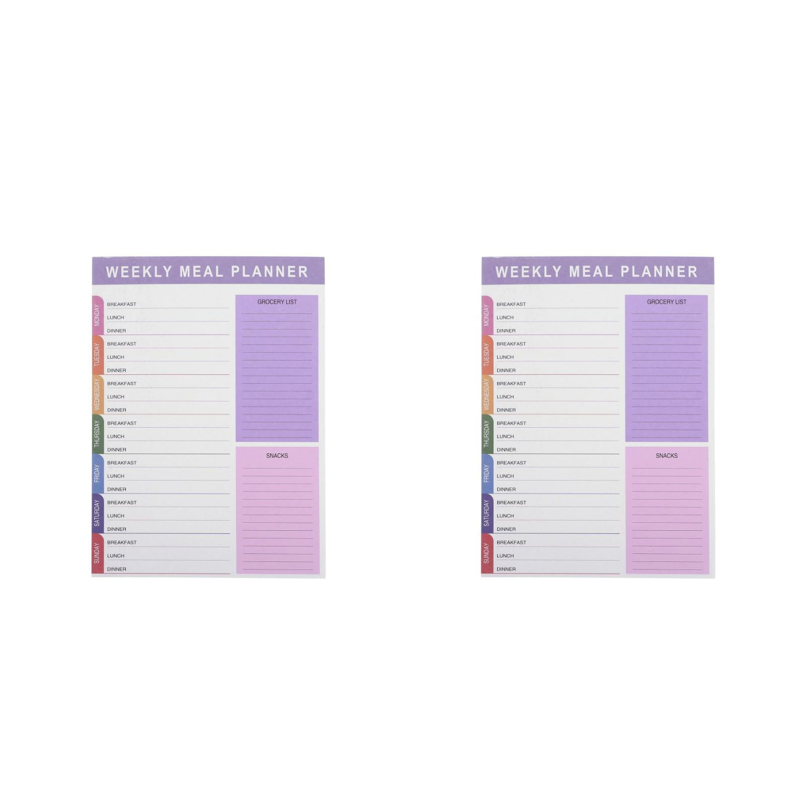 WORGEOUS 2pcs Menu Recipe Meal Planner Notepad 60 Undated Sheets ...