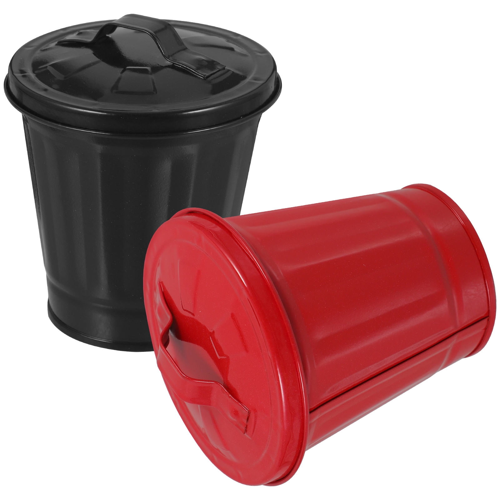 WORGEOUS 2pcs Metal Desktop Wastebasket Office Waste Can Trash Bin ...