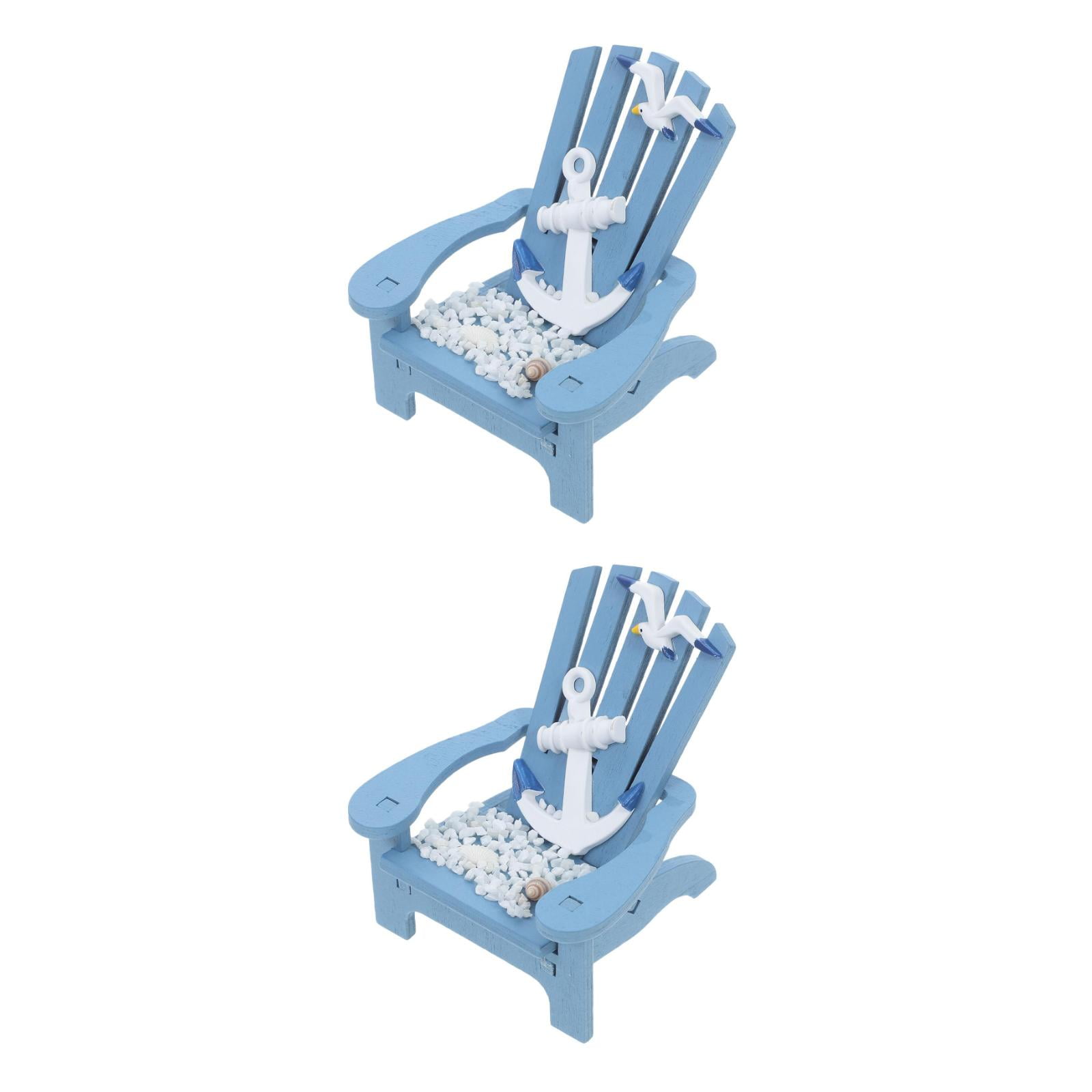 WORGEOUS 2pcs Mini Beach Chair Dollhouse Miniatures Accessory Miniature ...