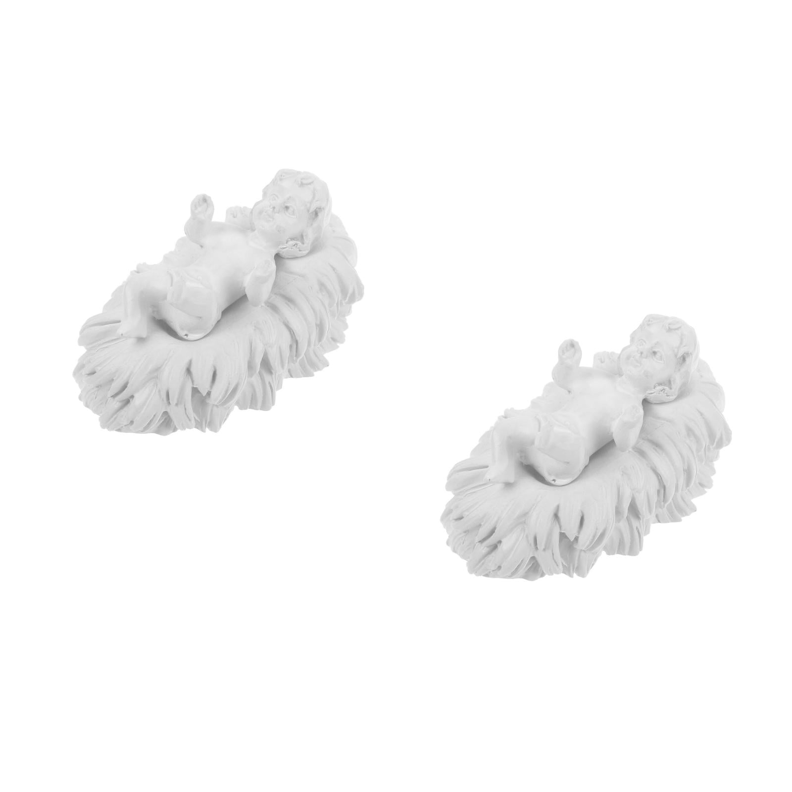 WORGEOUS 2pcs Mini Jesus Statue Resin Baby Jesus Figurine In Manger ...