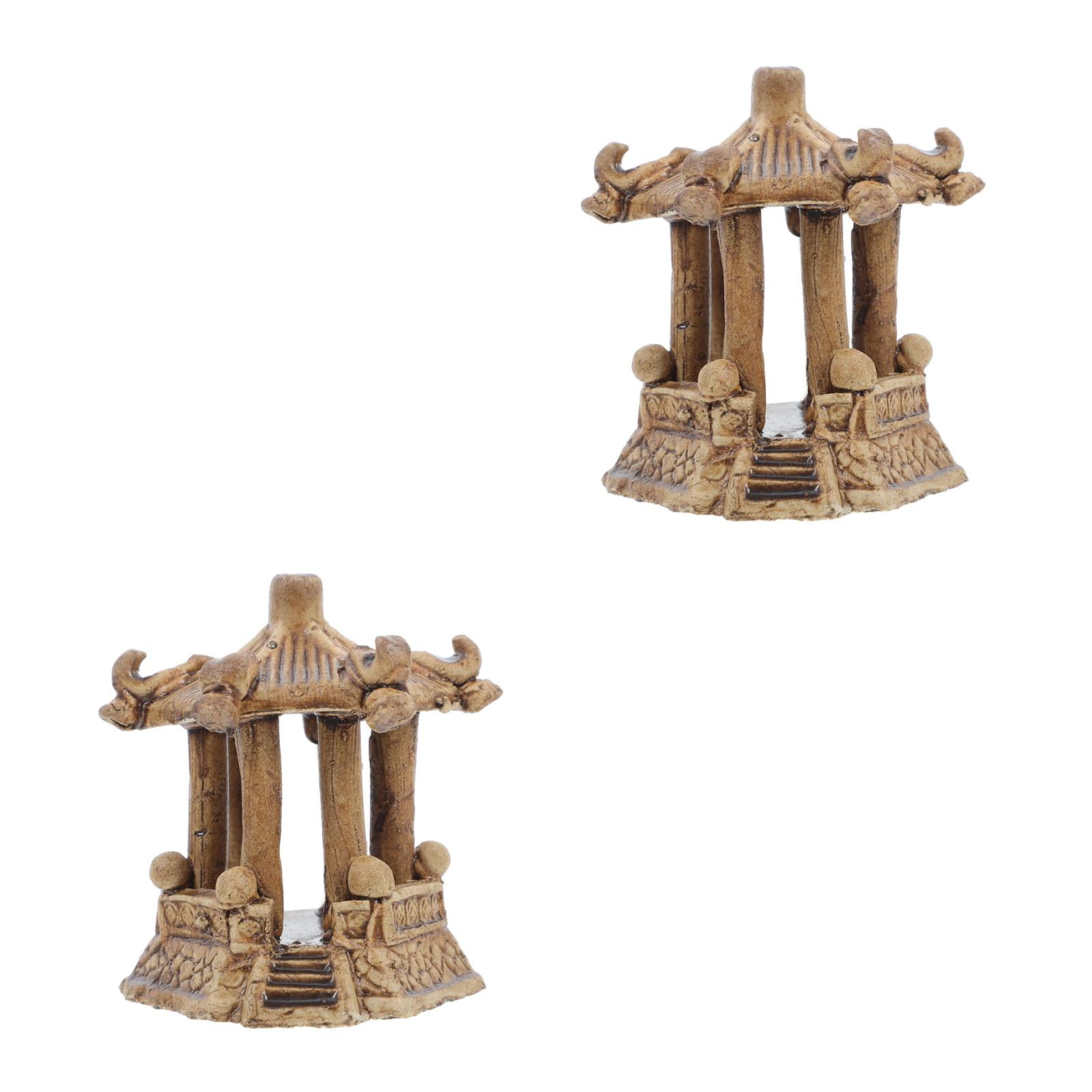 WORGEOUS 2pcs Mini Pagoda Sculpture Asian Pagoda Decor Fish Tank Micro ...
