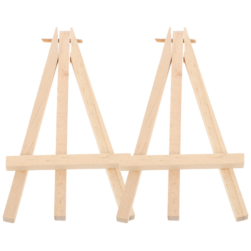 WORGEOUS 2pcs Mini Wood Easel Tabletop Display Easels Card Photo Frame ...