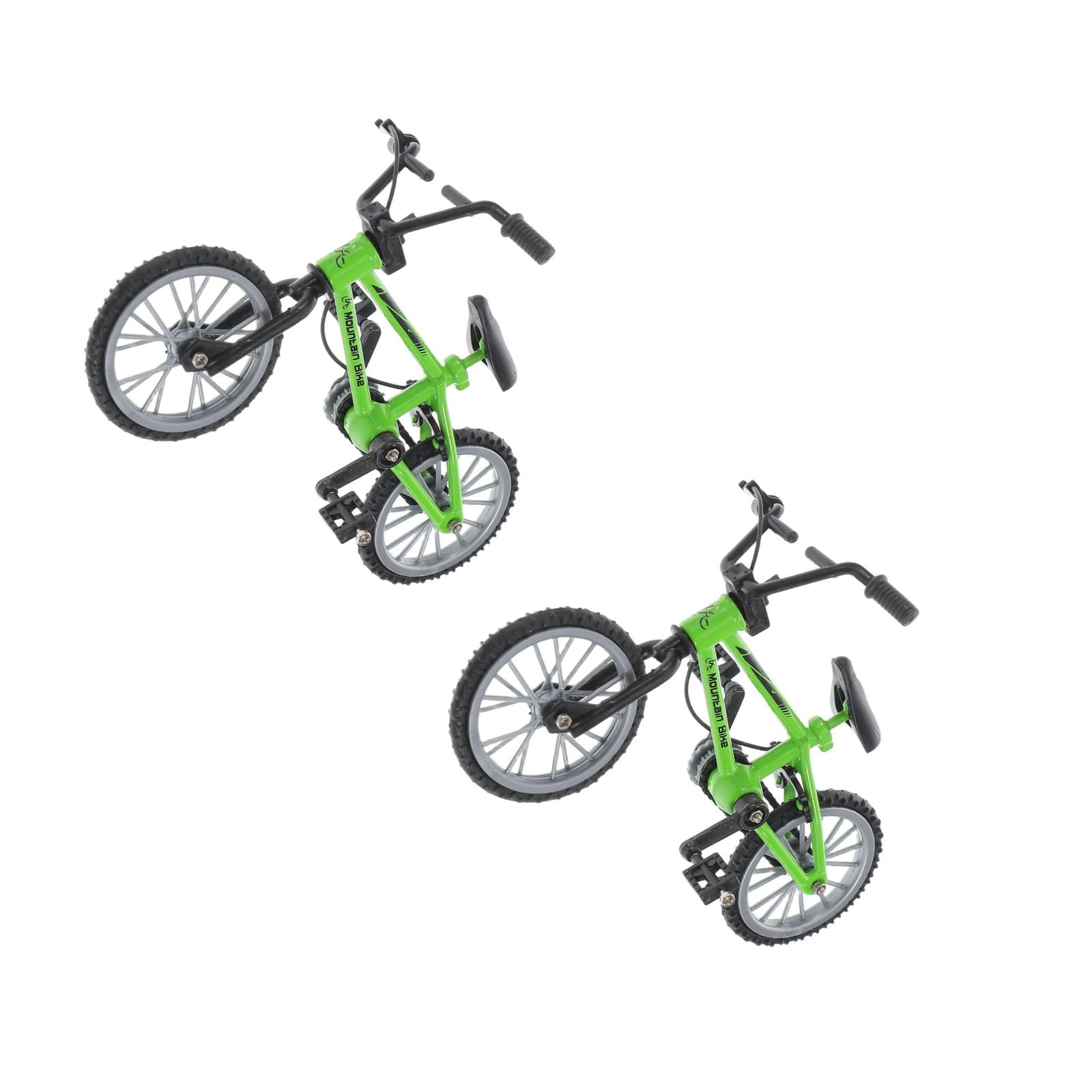 WORGEOUS 2pcs Miniature Dollhouse Bicycle Prop Realistic Mini ...
