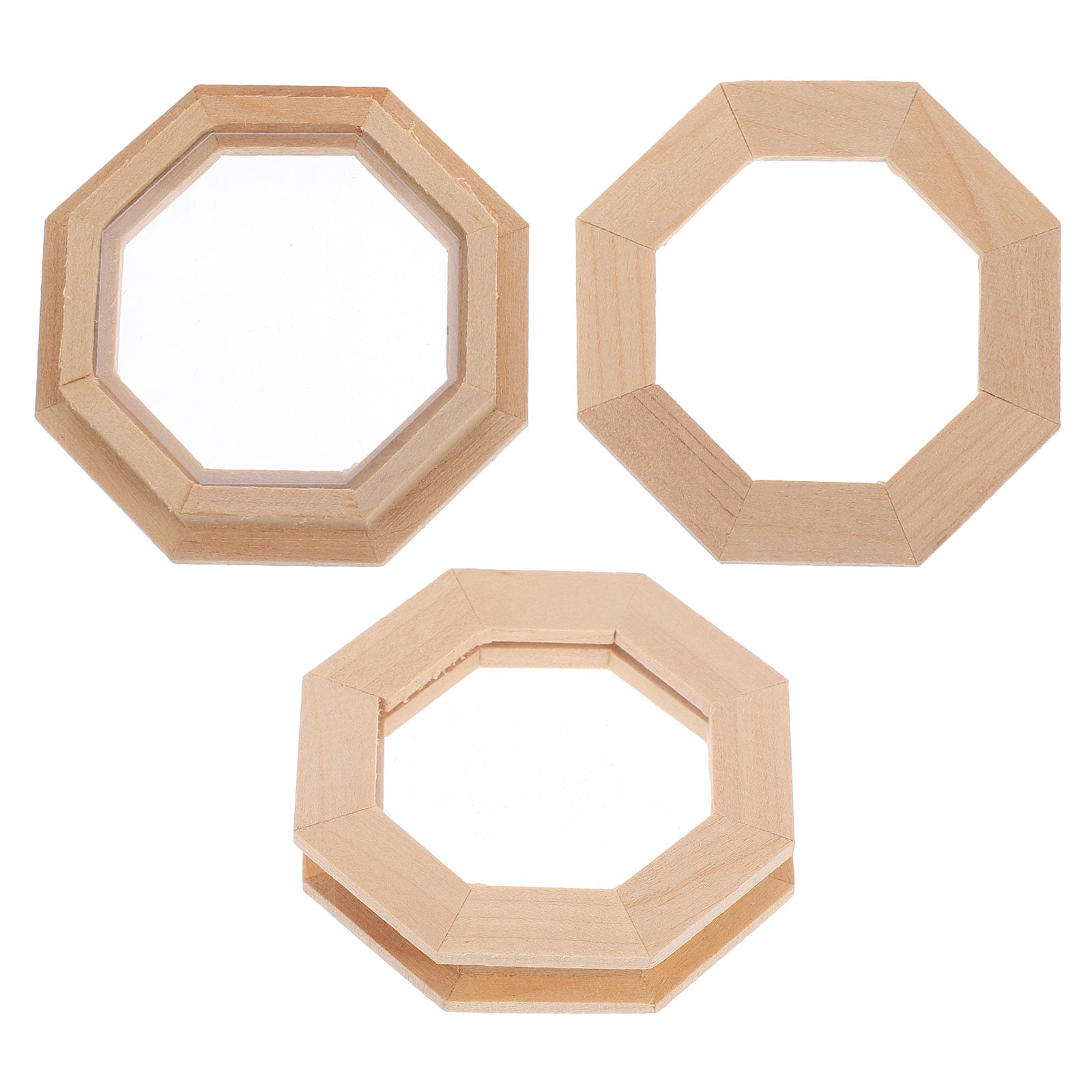 WORGEOUS 2pcs Miniature Wooden Window For Dollhouse 1: 12 Scale ...